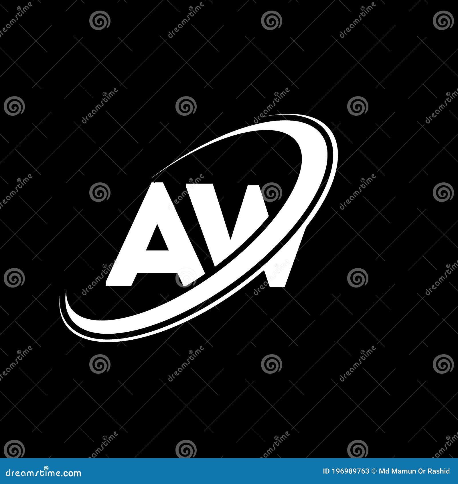 AW a W Letter Logo Design. Initial Letter AW Linked Circle Uppercase ...