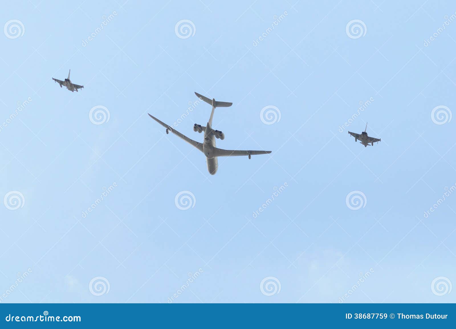 An AWACS and Two Jet Fighters Stock Image - Image of blue, speed: 38687759