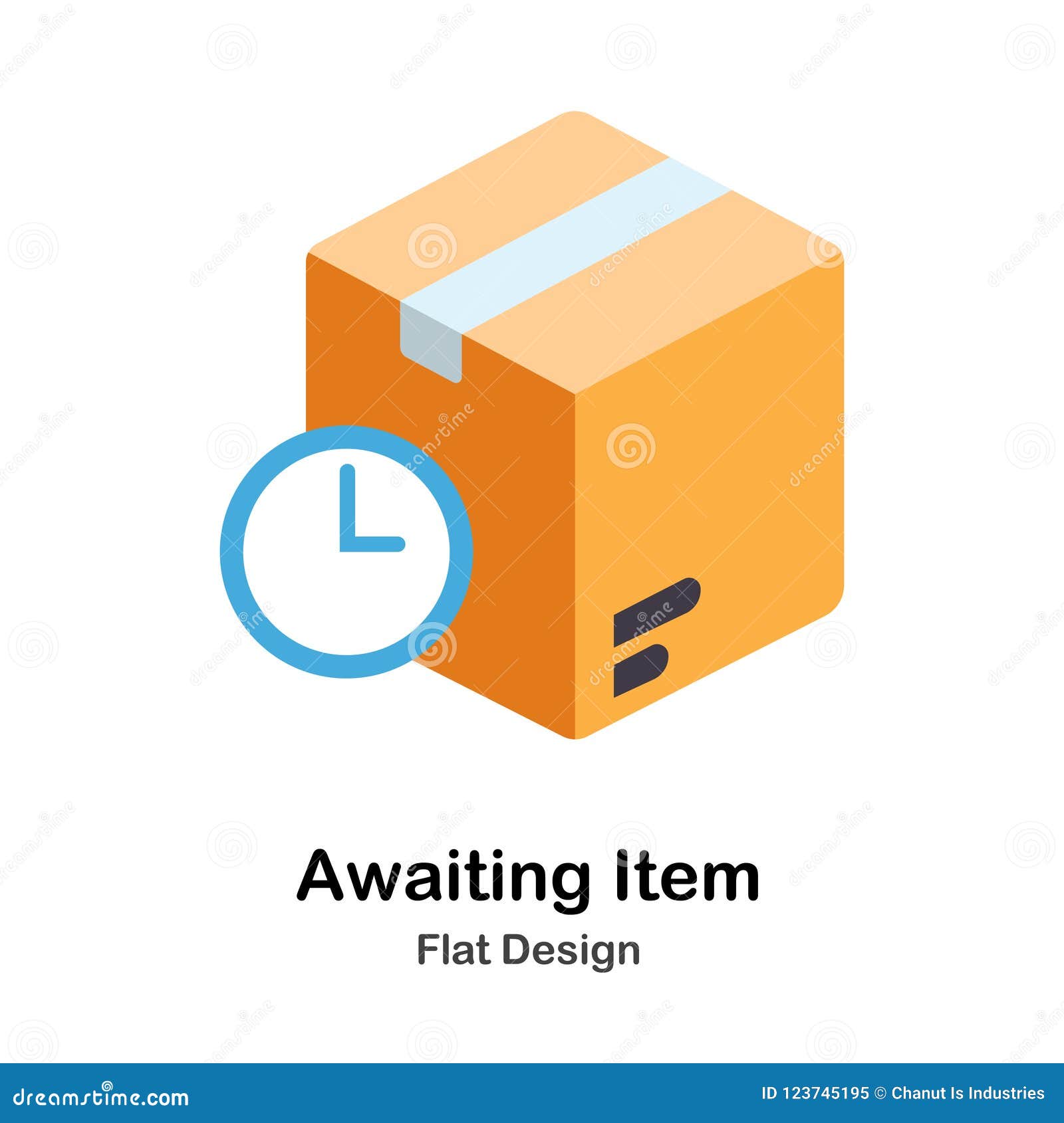 Awaiting Item Flat Icon stock vector. Illustration of transportation ...