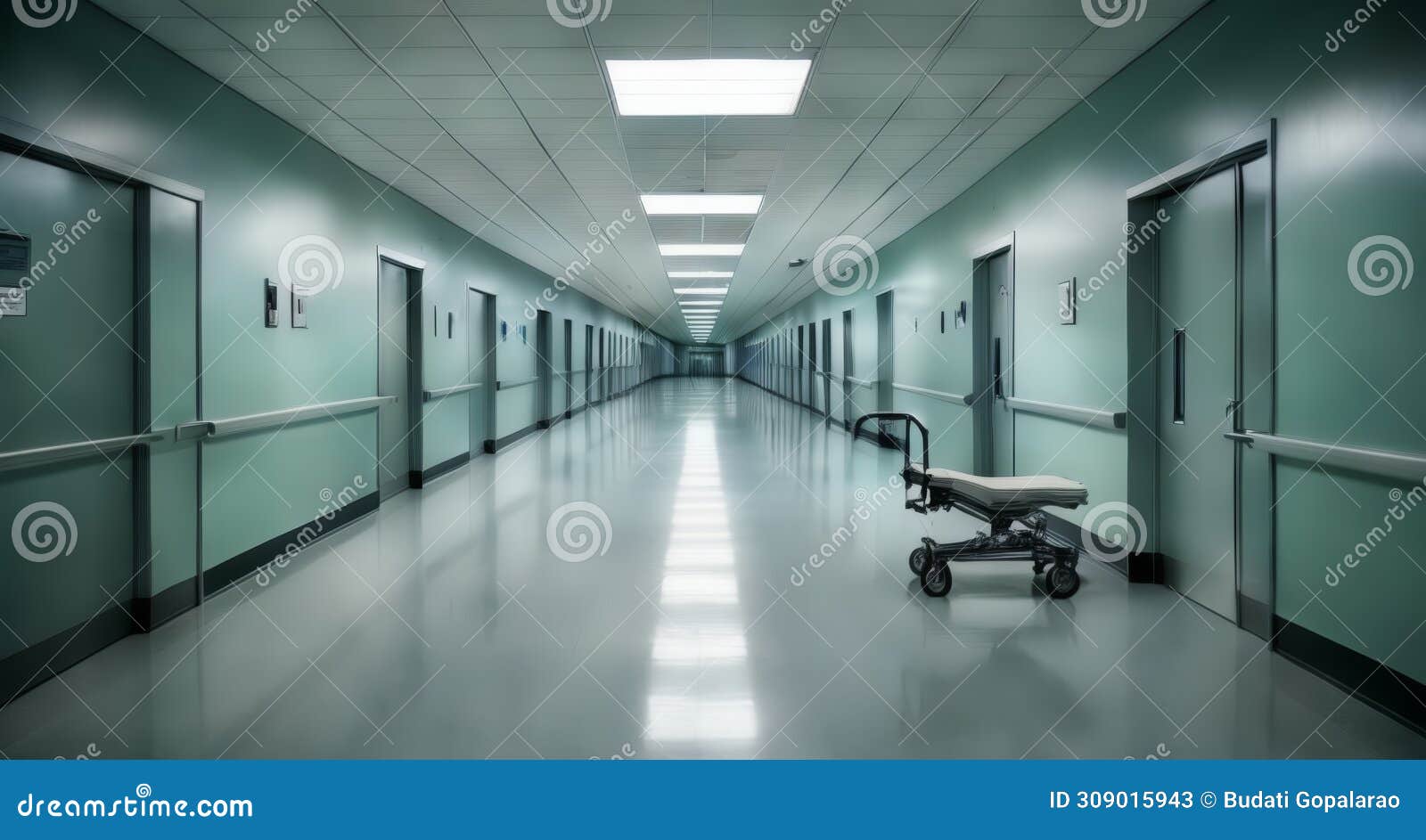 Awaiting the Patient - a Quiet Moment in a Hospital Hallway Stock ...