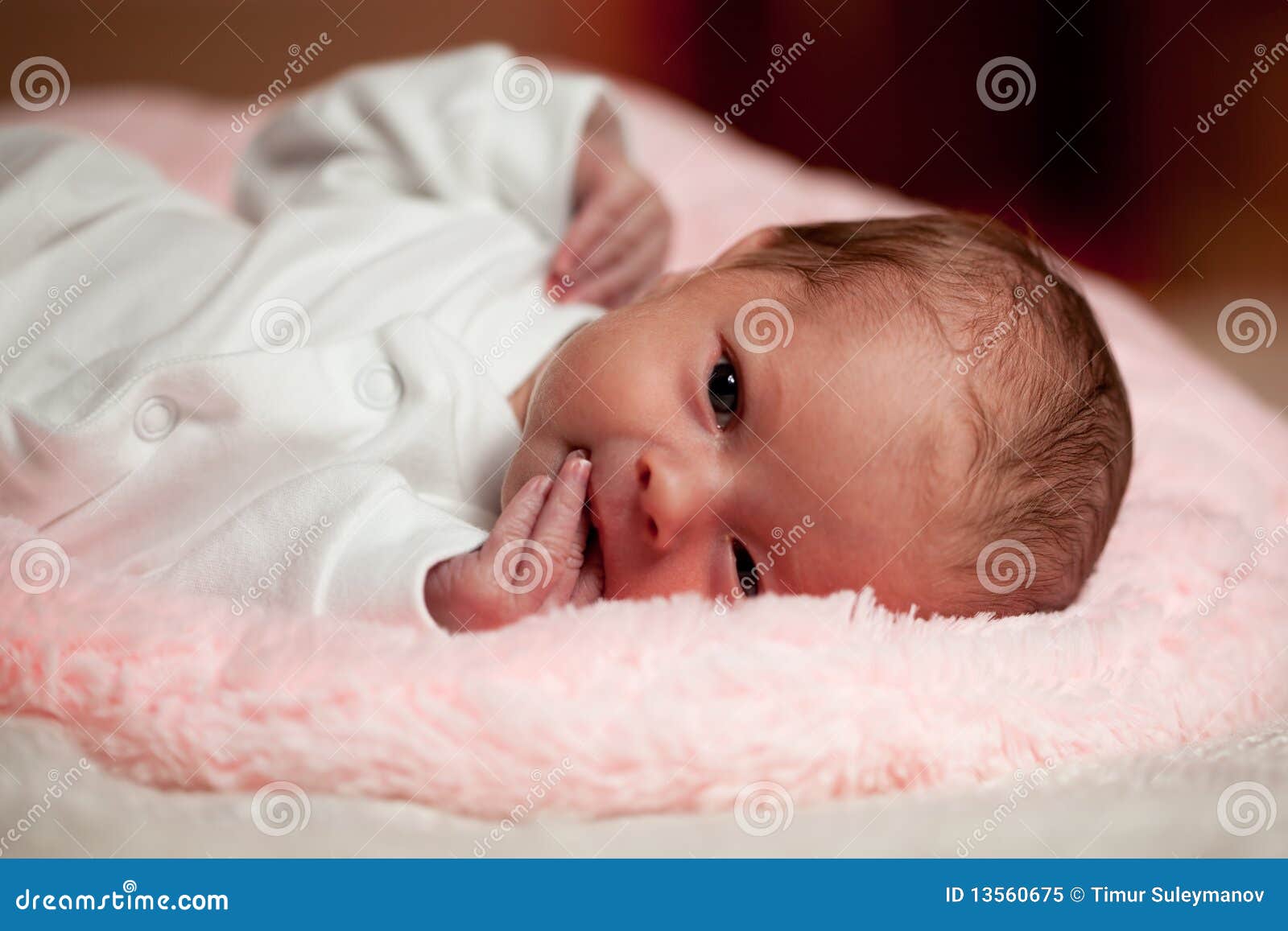 Awake little newborn stock image. Image of adorable, happiness - 13560675