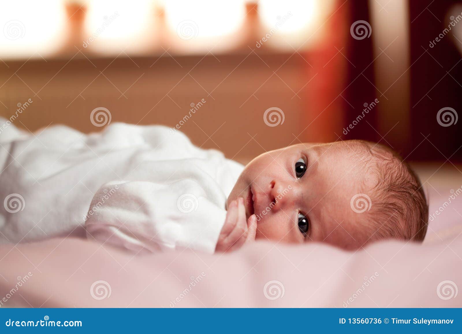 Awake little newborn stock photo. Image of infant, cheerful - 13560736