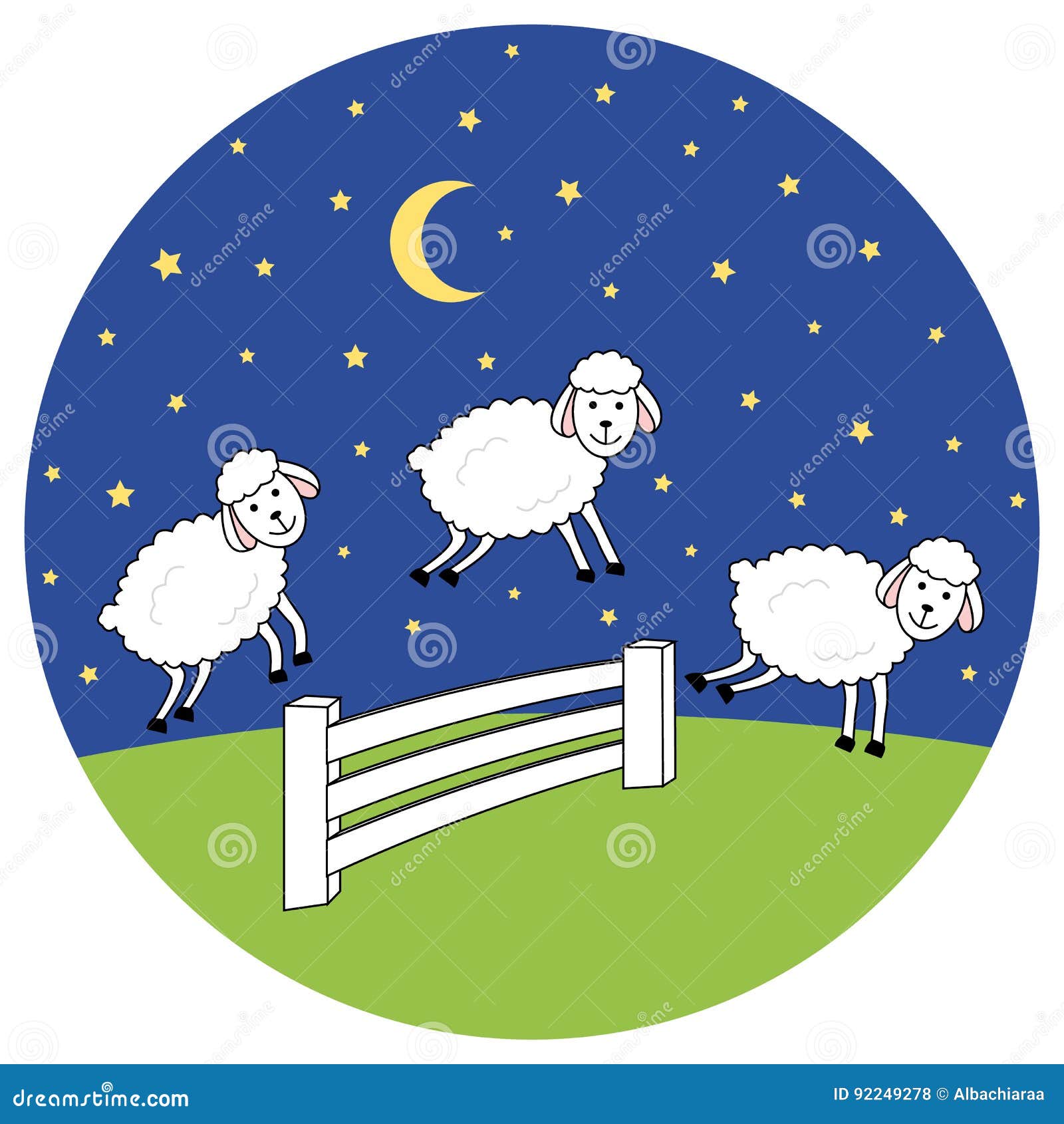 Awake At Night. Counting Sheep. Insomnia Illustration Dream Bubble ...