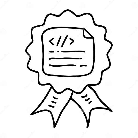 Award Badge with Document Vector Illustration for Coding and ...