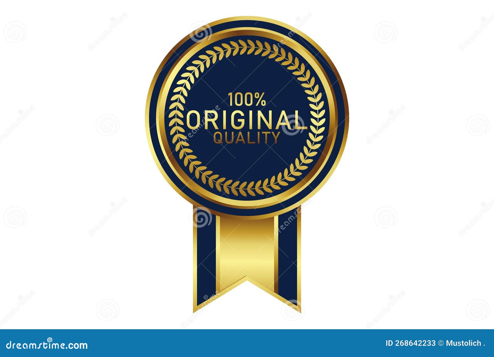 Award badge in gold color stock illustration. Illustration of ...
