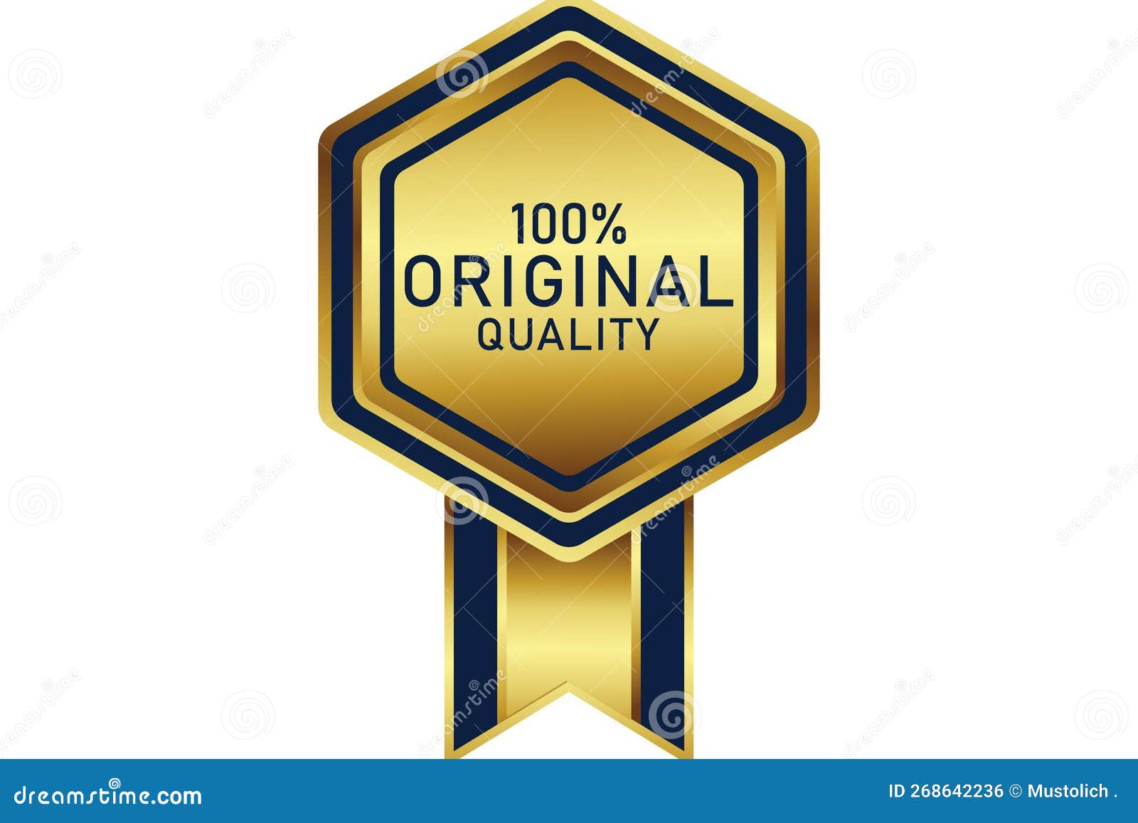 Award badge in gold color stock illustration. Illustration of quality ...