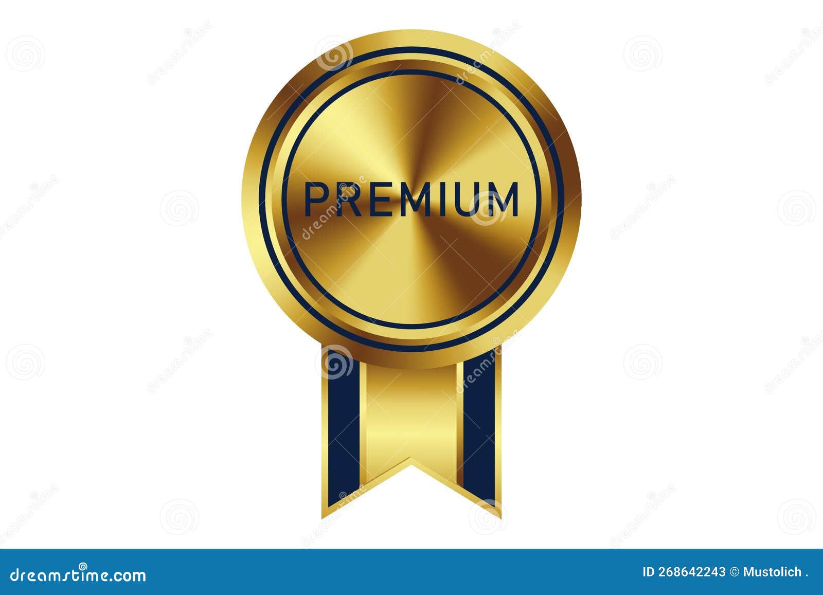 Award badge in gold color stock illustration. Illustration of medal ...