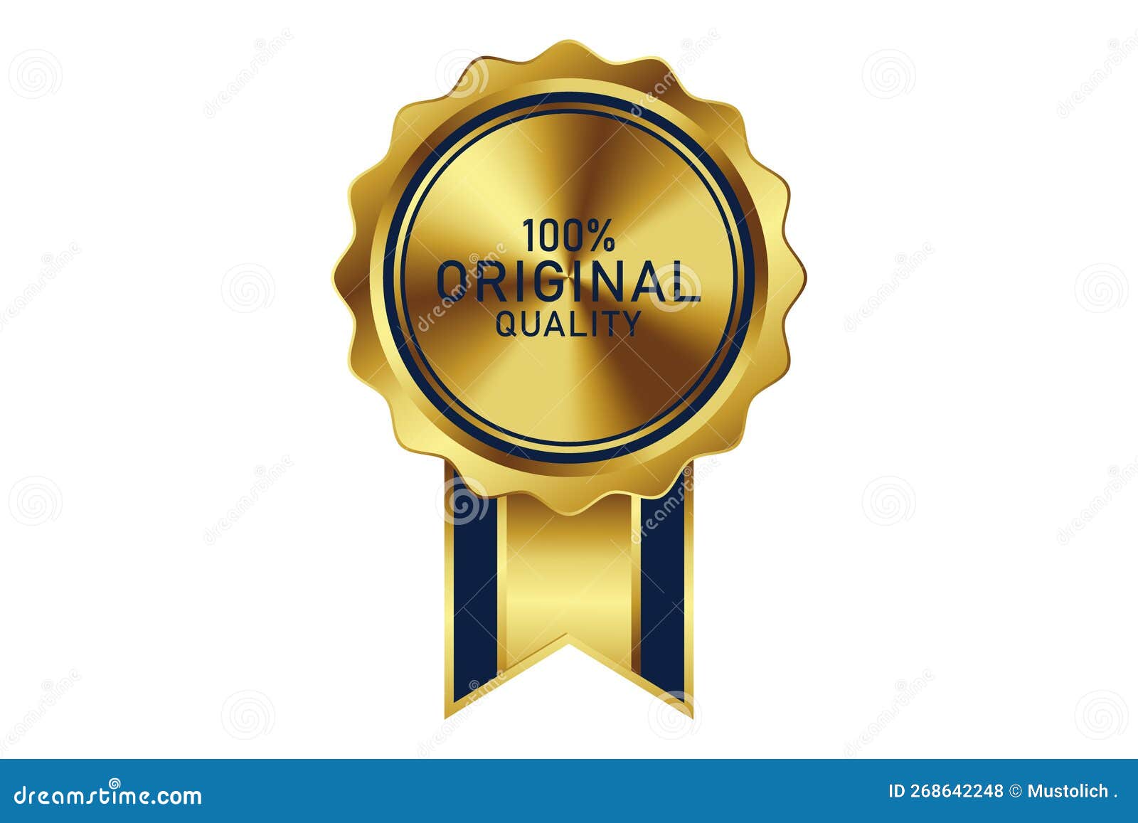 Award badge in gold color stock illustration. Illustration of leader ...