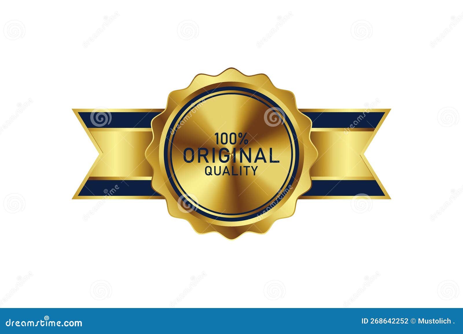 Award badge in gold color stock illustration. Illustration of quality ...