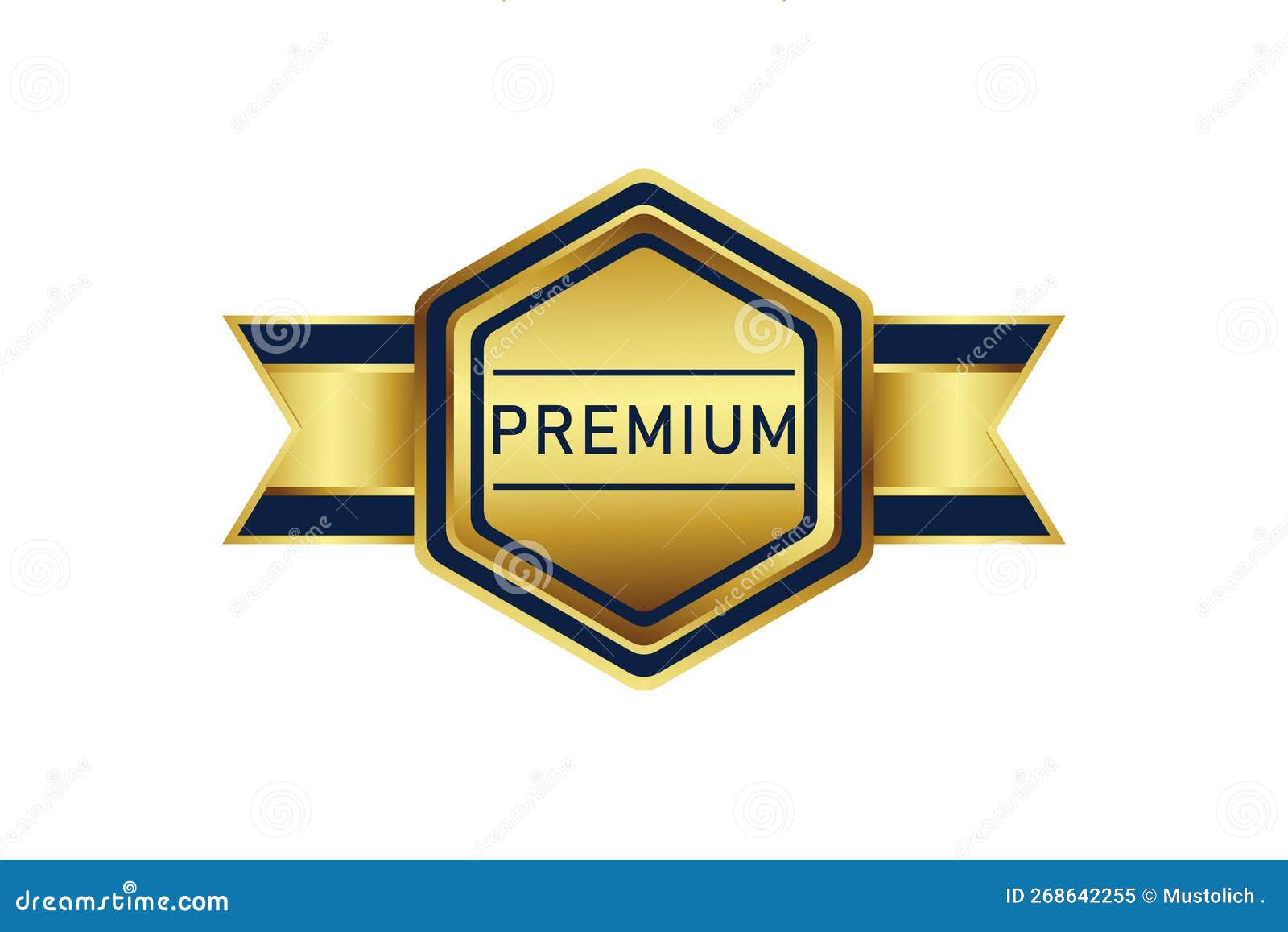 Award badge in gold color stock illustration. Illustration of clip ...