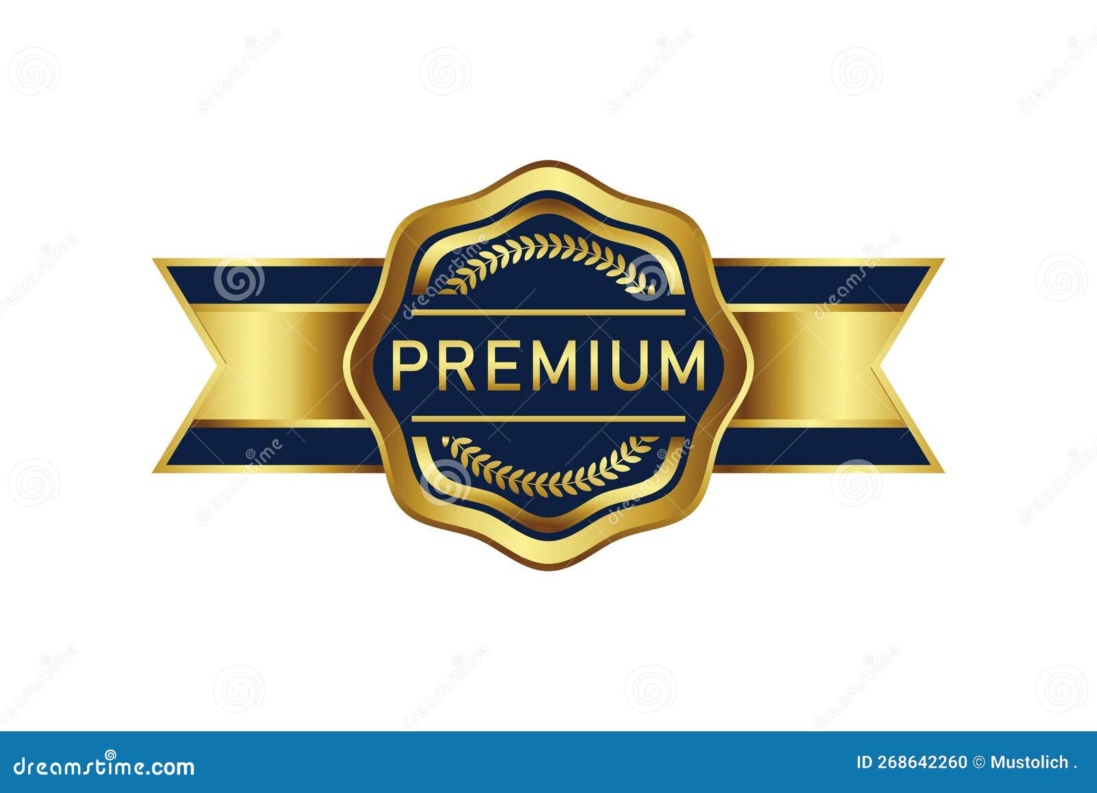 Award badge in gold color stock illustration. Illustration of sale ...