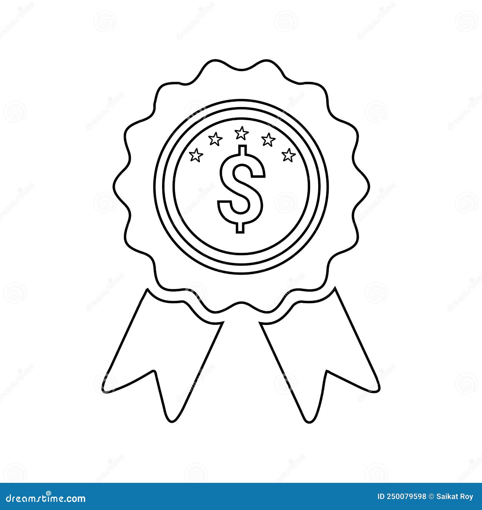 Award, Badge, Prize, Dollar Icon. Outline Vector Graphics. Stock Vector ...