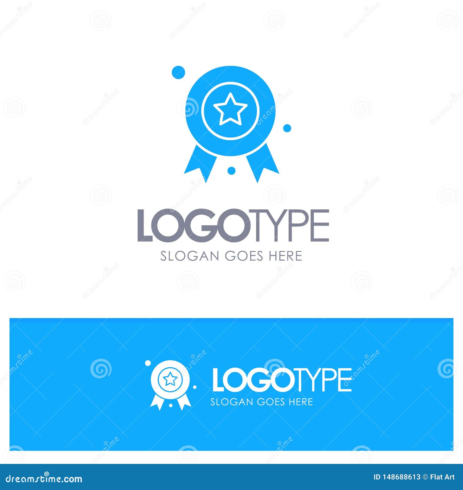 Award, Award Badge, Award Ribbon, Badge Blue Solid Logo with Place for ...
