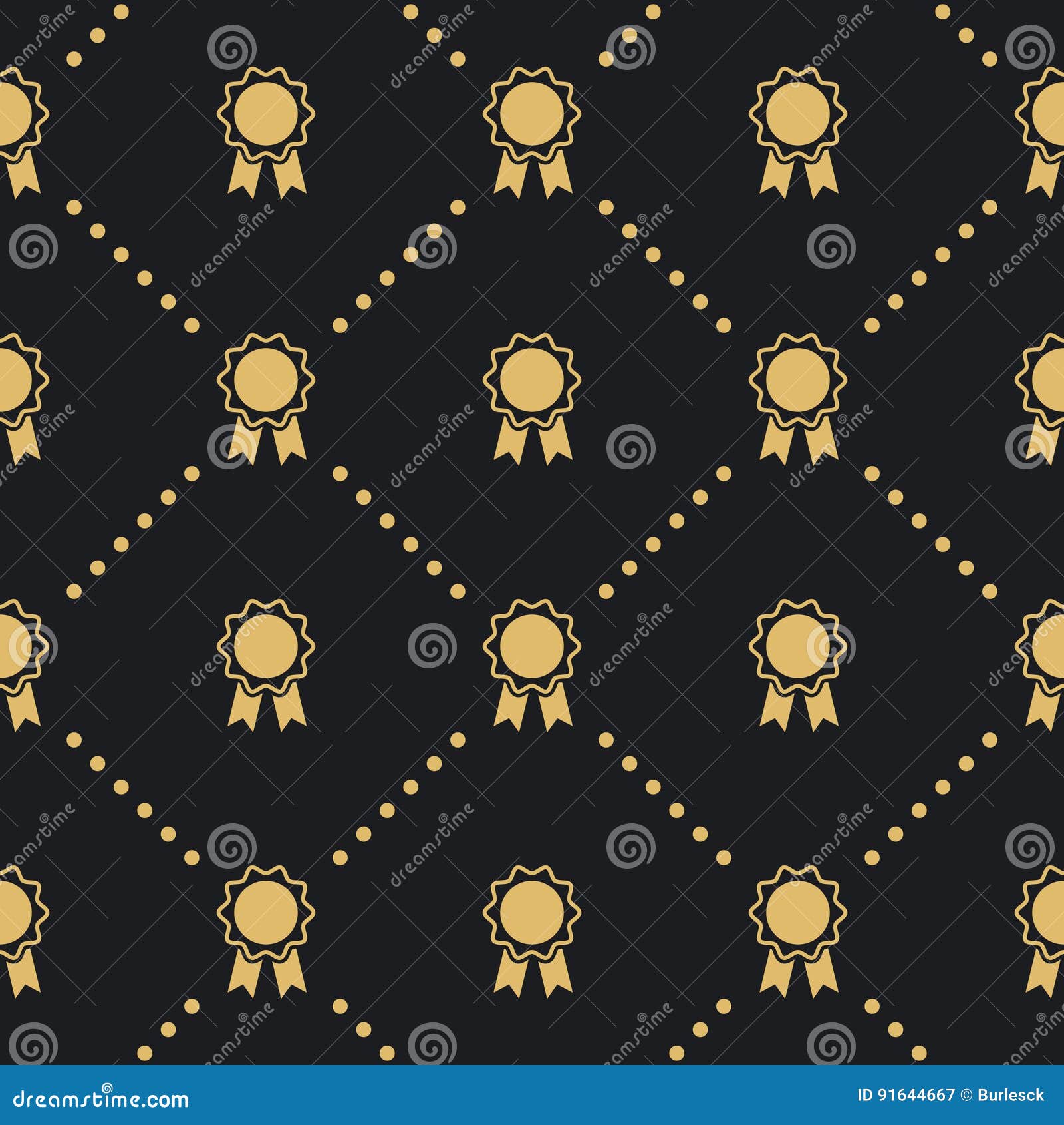 Award Badge Seamless Pattern Stock Vector - Illustration of element ...