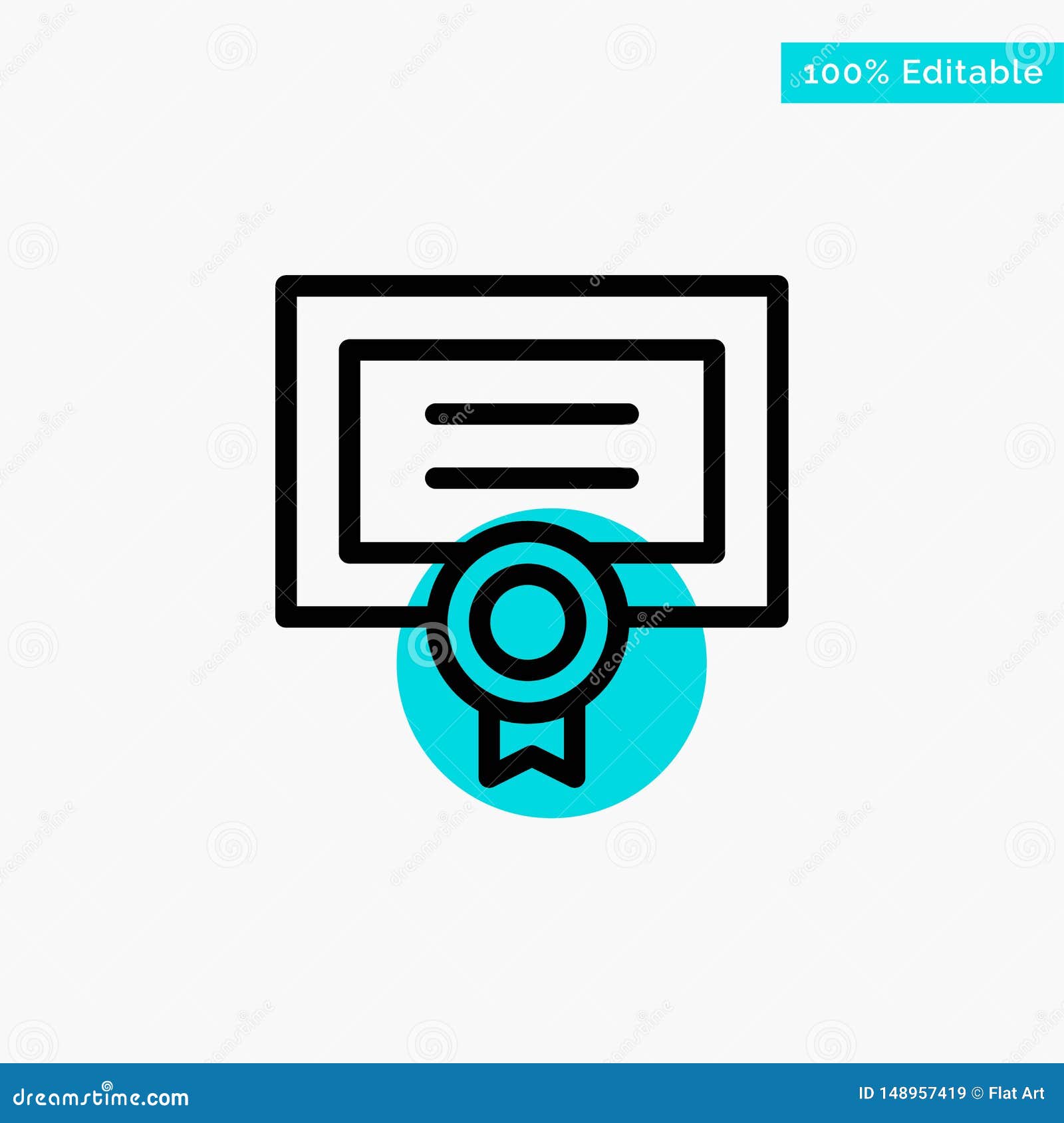 Award, Certificate, Degree, Diploma Turquoise Highlight Circle Point ...