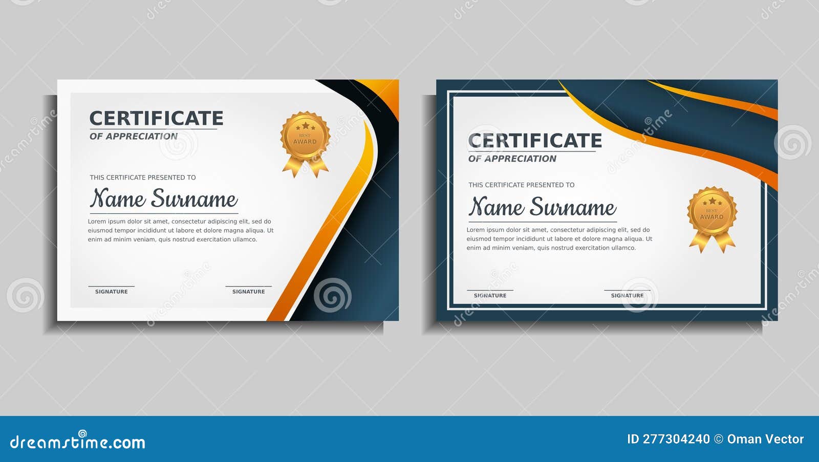 Award Certificate Design Template Stock Vector - Illustration of layout ...