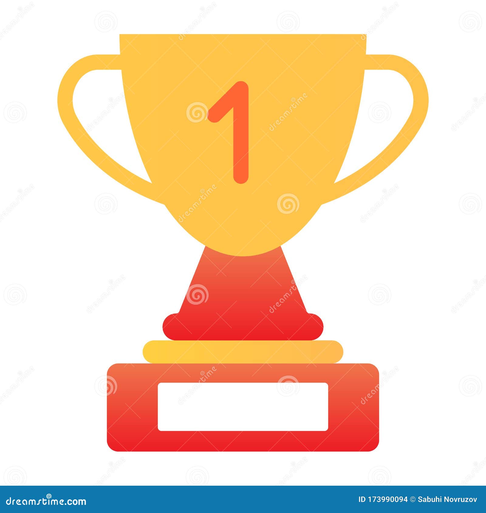 Award Cup Flat Icon. Winner Cup Vector Illustration Isolated on White ...