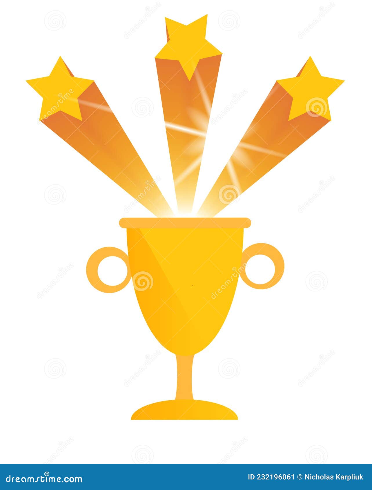 Award Cup - Vector Template Concept Illustration in Flat Style. Star ...