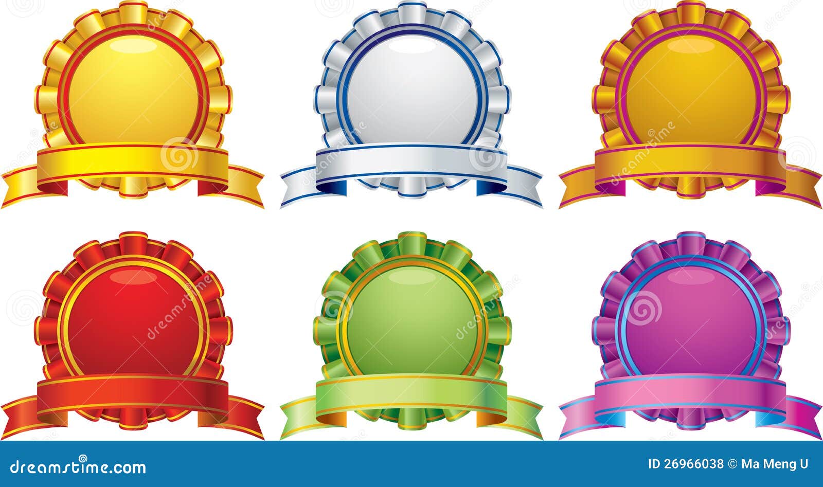 Award with Curve Banner in Different Color Stock Illustration ...