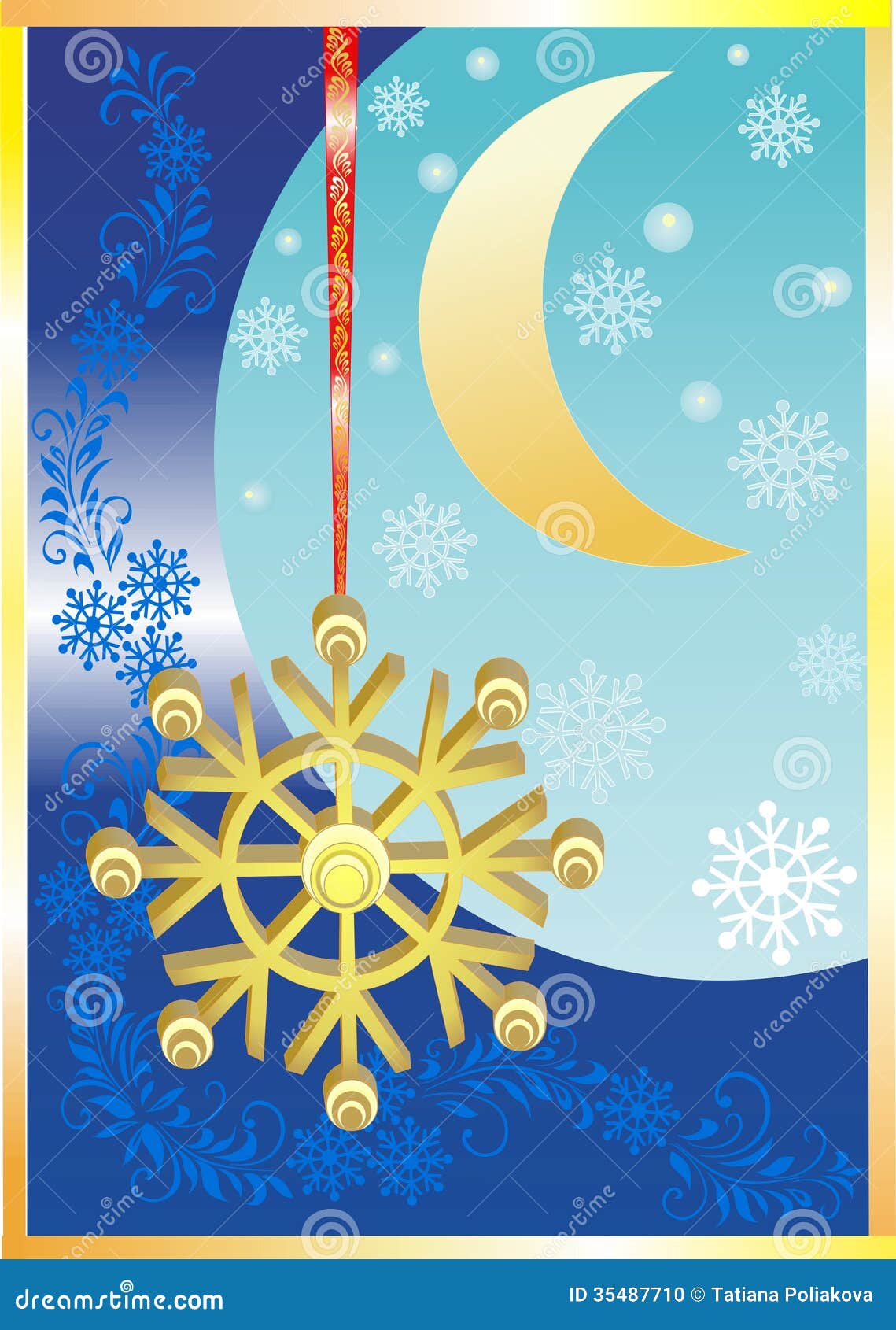 Award, gold snowflake. stock vector. Illustration of shine - 35487710