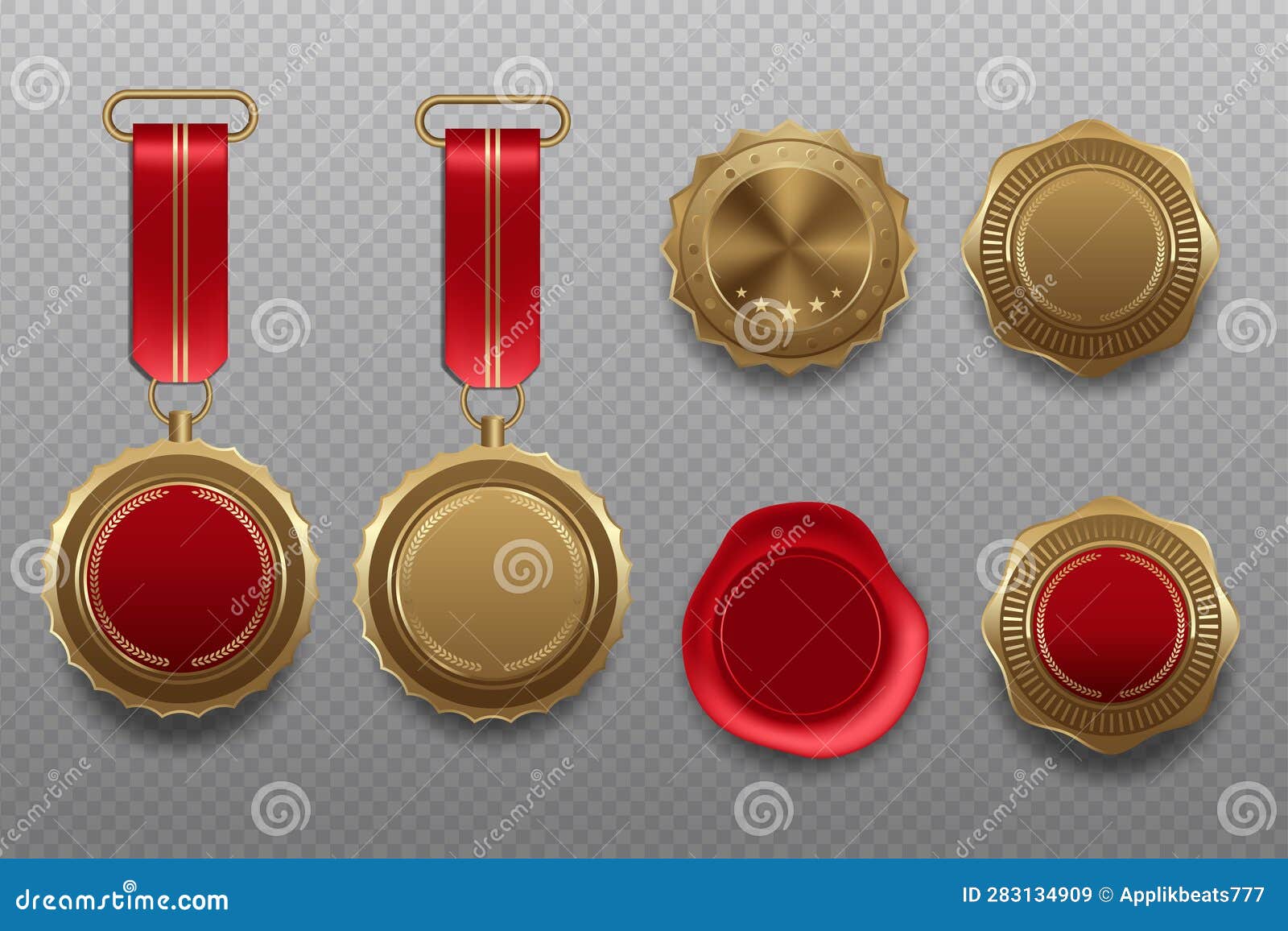 Award Golden Blank Medals 3d Realistic Illustration Stock Vector ...