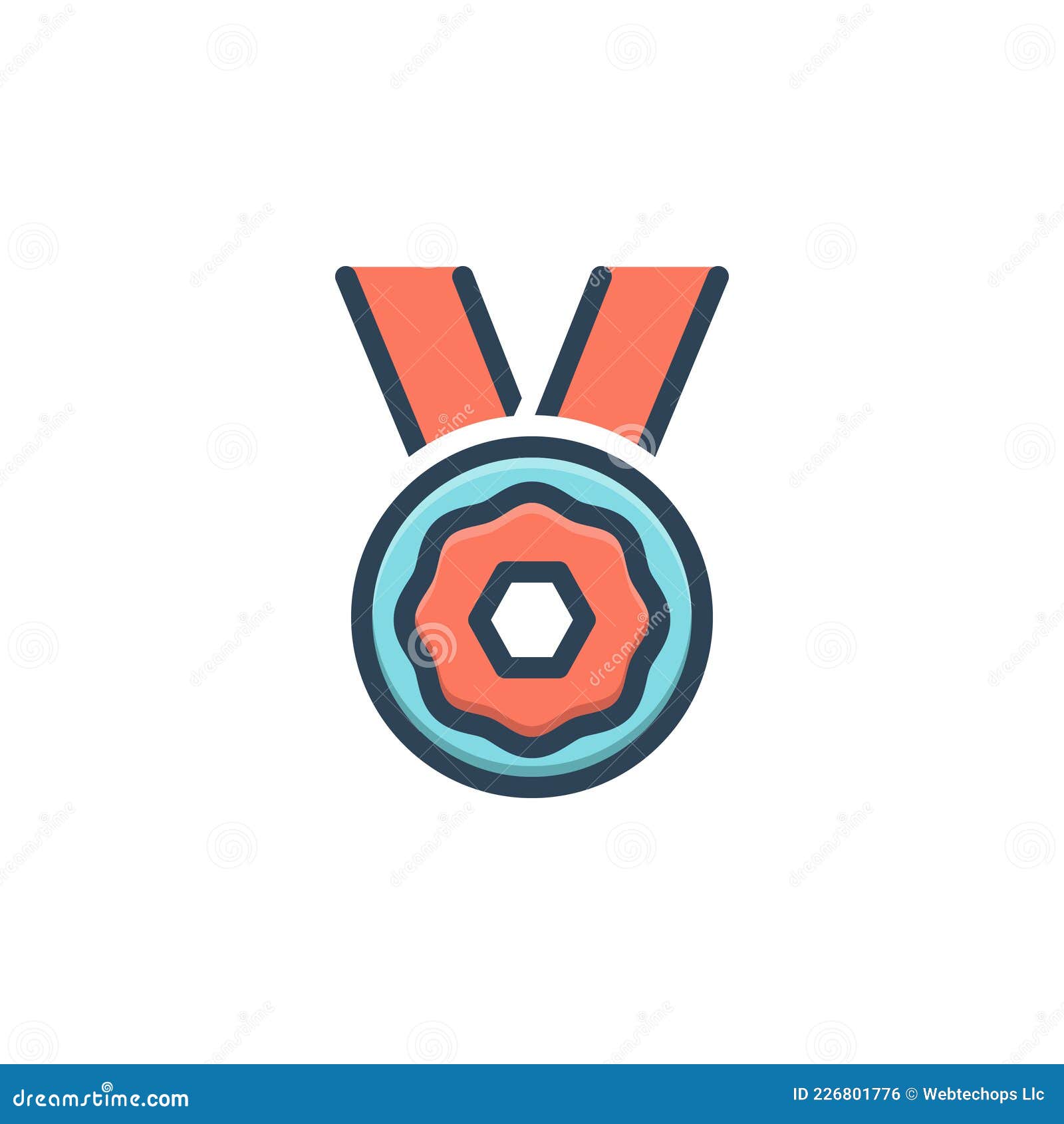 Color Illustration Icon for Award, Reward and Medal Stock Illustration ...
