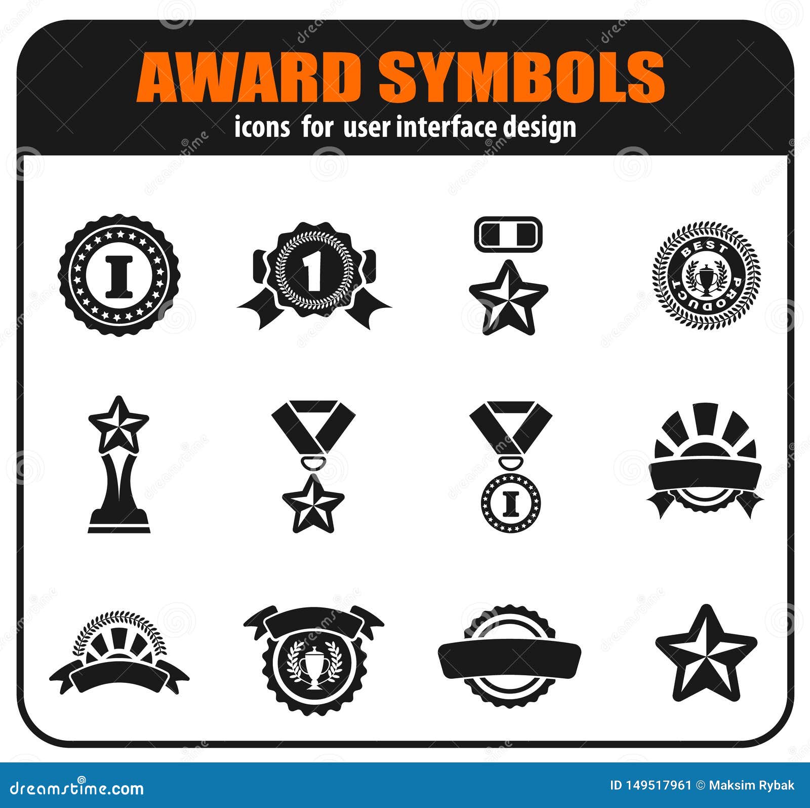 Award icon set stock vector. Illustration of element - 149517961