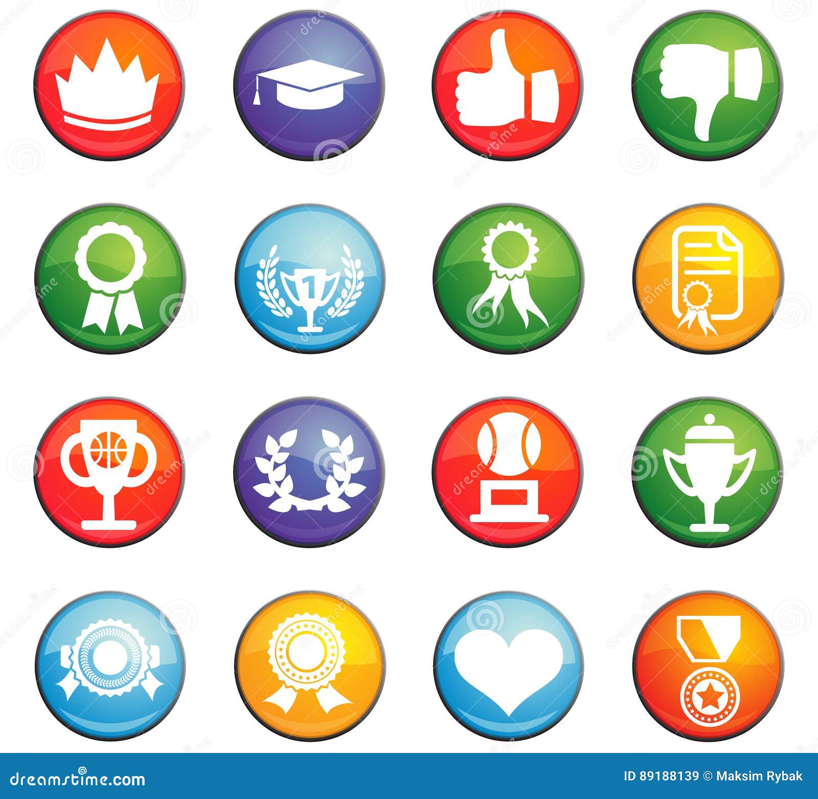 Award icon set stock illustration. Illustration of element - 89188139