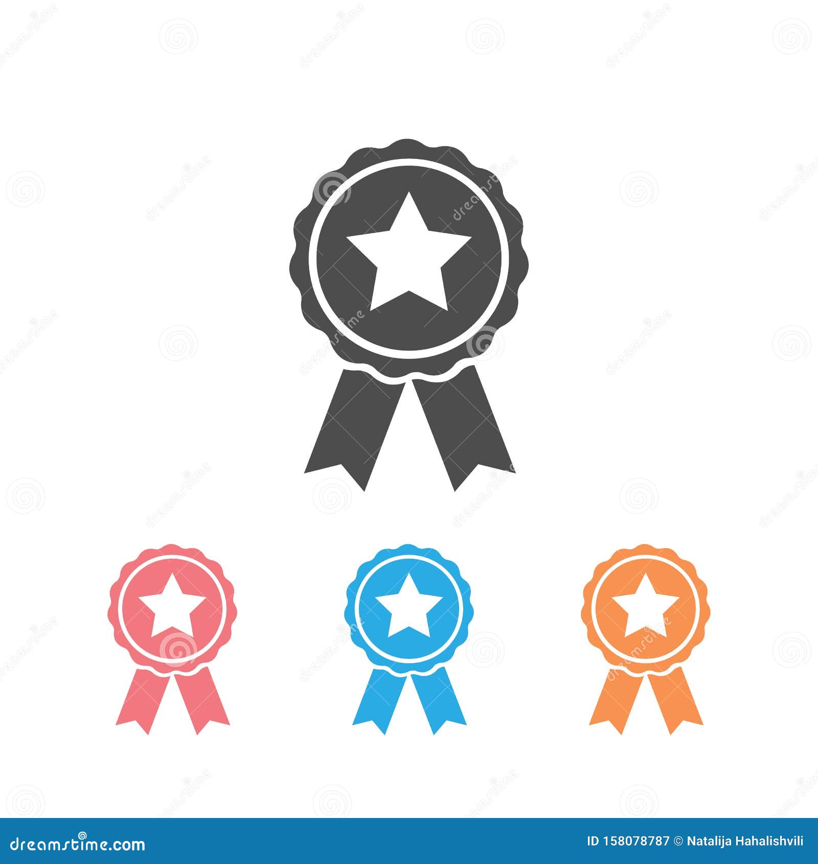 Award Icon Set Symbol Vector on White Stock Vector - Illustration of ...
