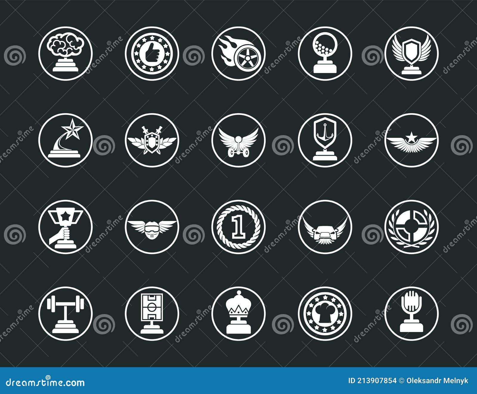 Award Icon. Trophy and Prize Symbol Icon Black Background Vector ...