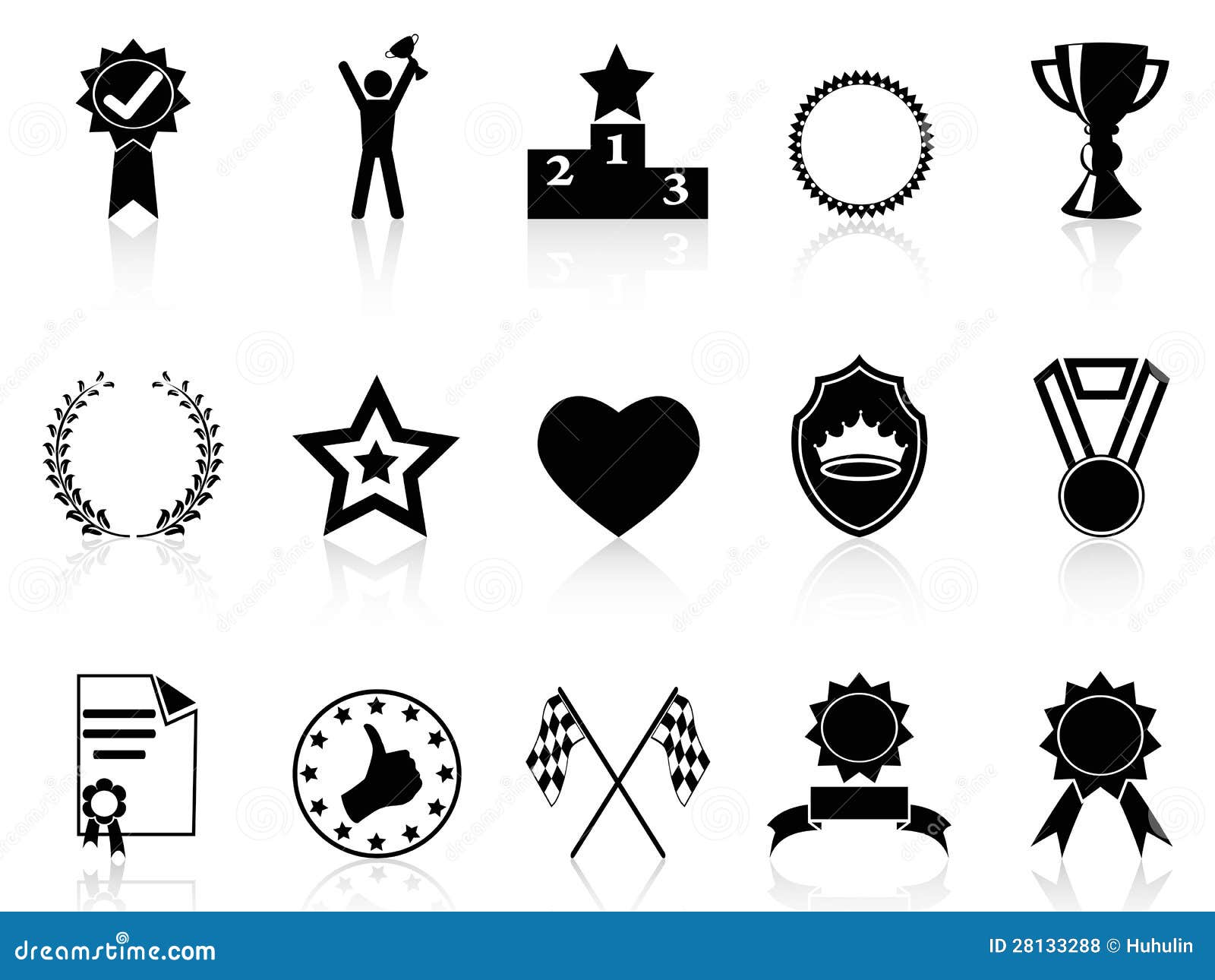 Award icons set stock vector. Illustration of honor, element - 28133288