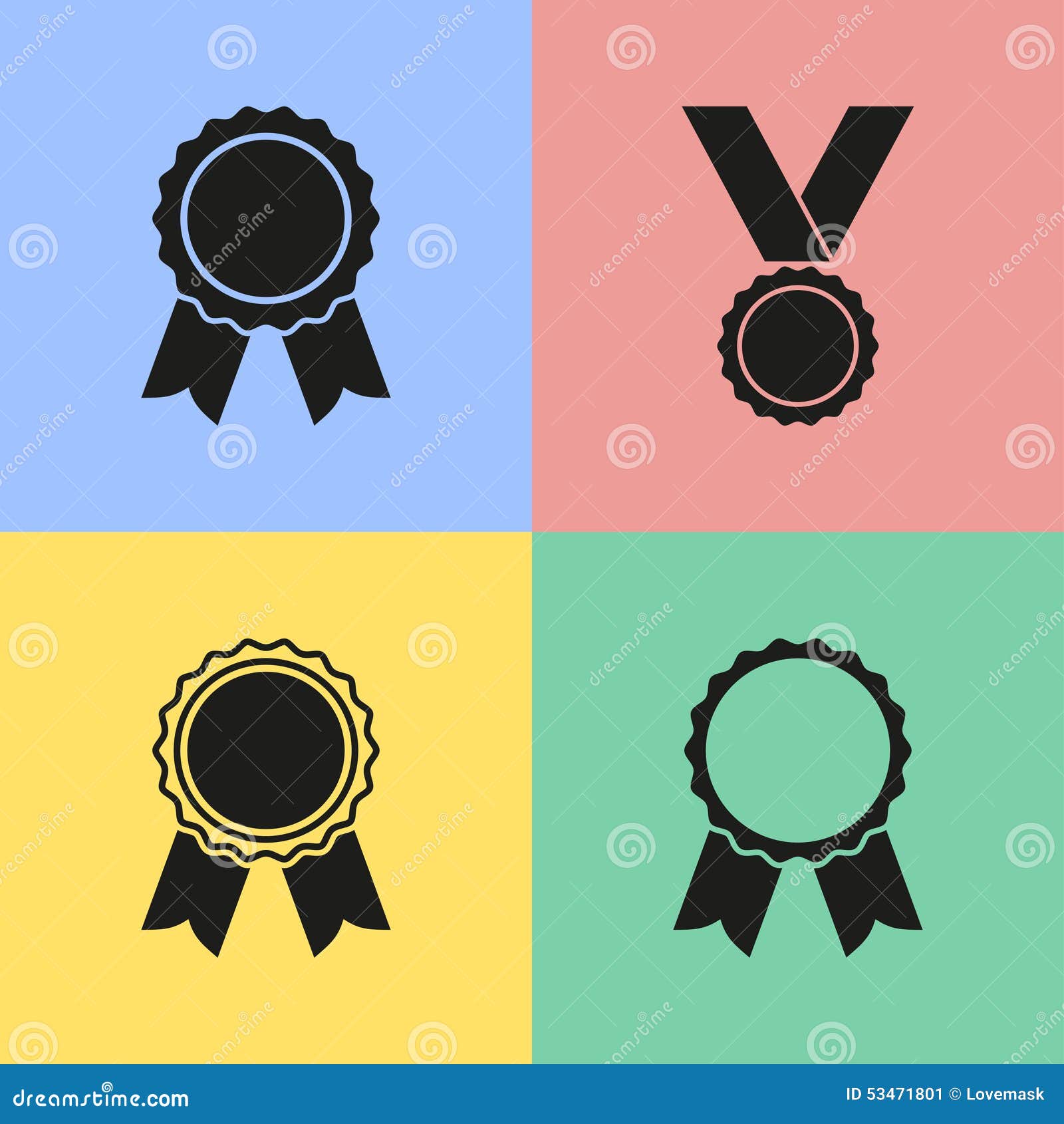 Award Icons. Black Vector Competition Awarding And Achievement ...