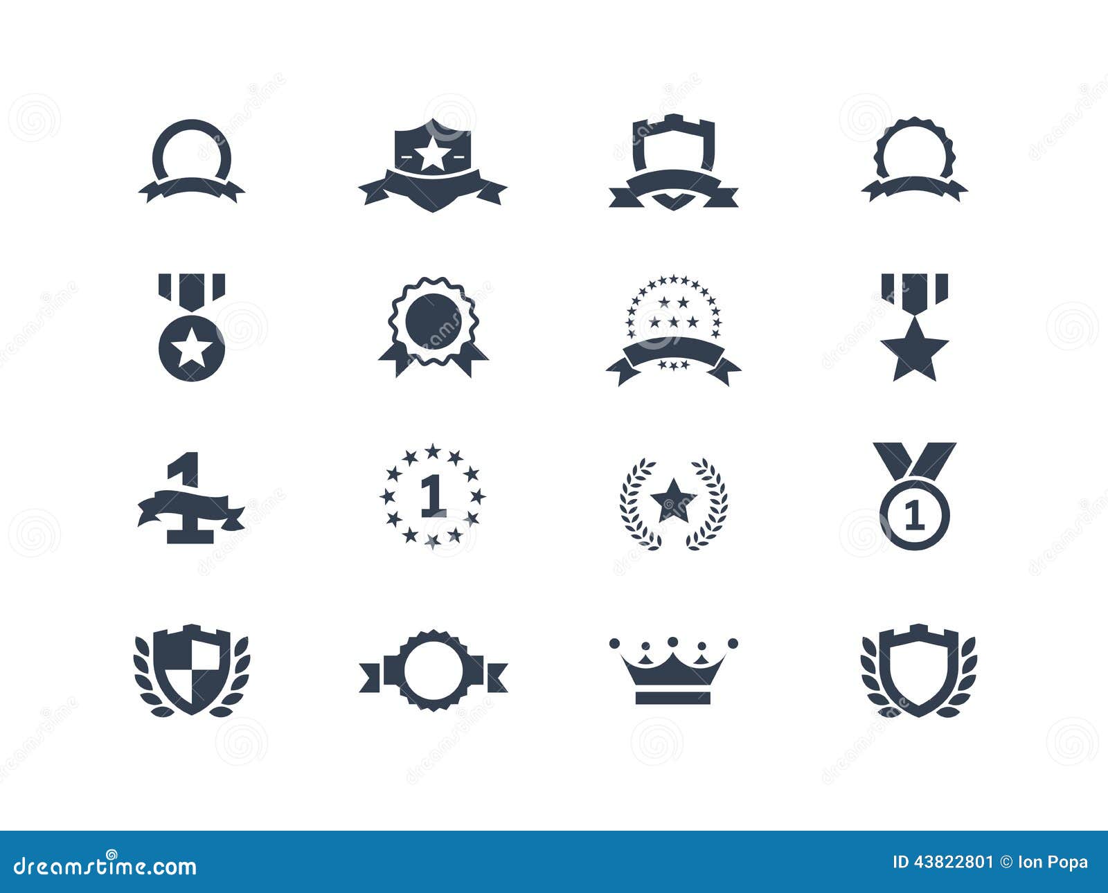 Award icons stock vector. Illustration of banner, sport - 43822801