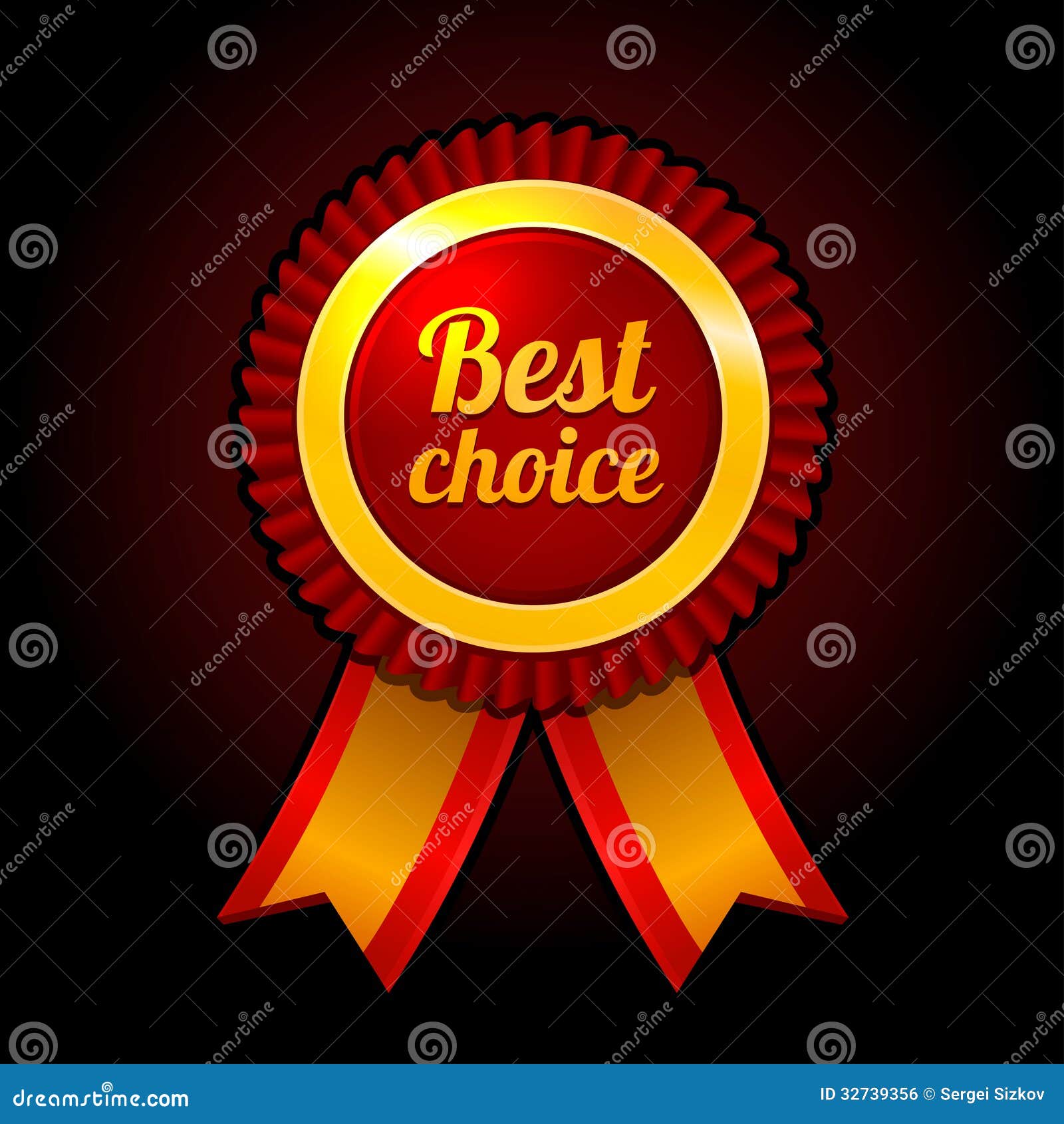 Award Label Best Choice with Ribbons Vector Stock Vector - Illustration ...
