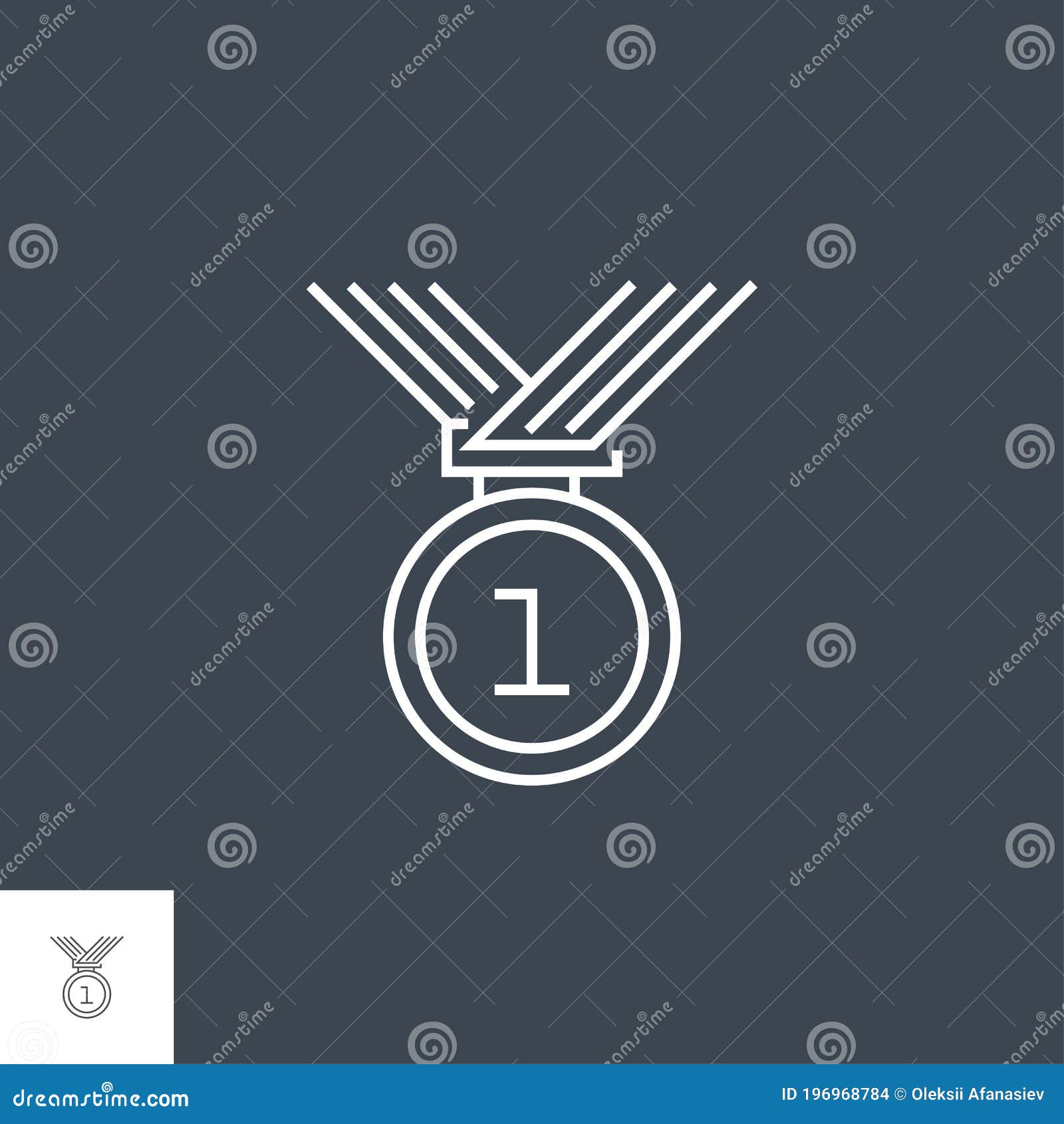 Award Line icon stock vector. Illustration of flat, medallion - 196968784