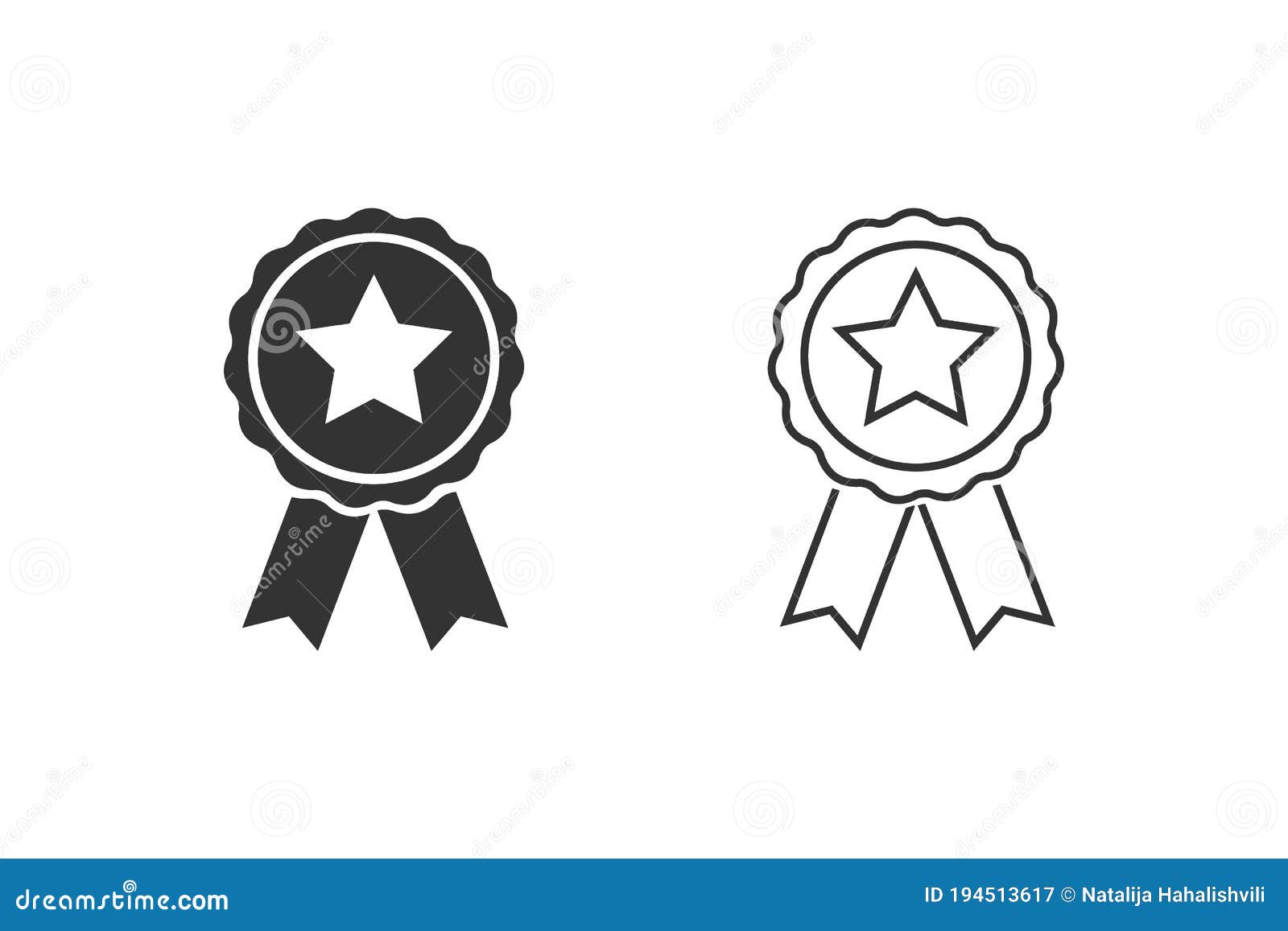 Award Line Icon Set Symbol Vector White Background Stock Vector ...