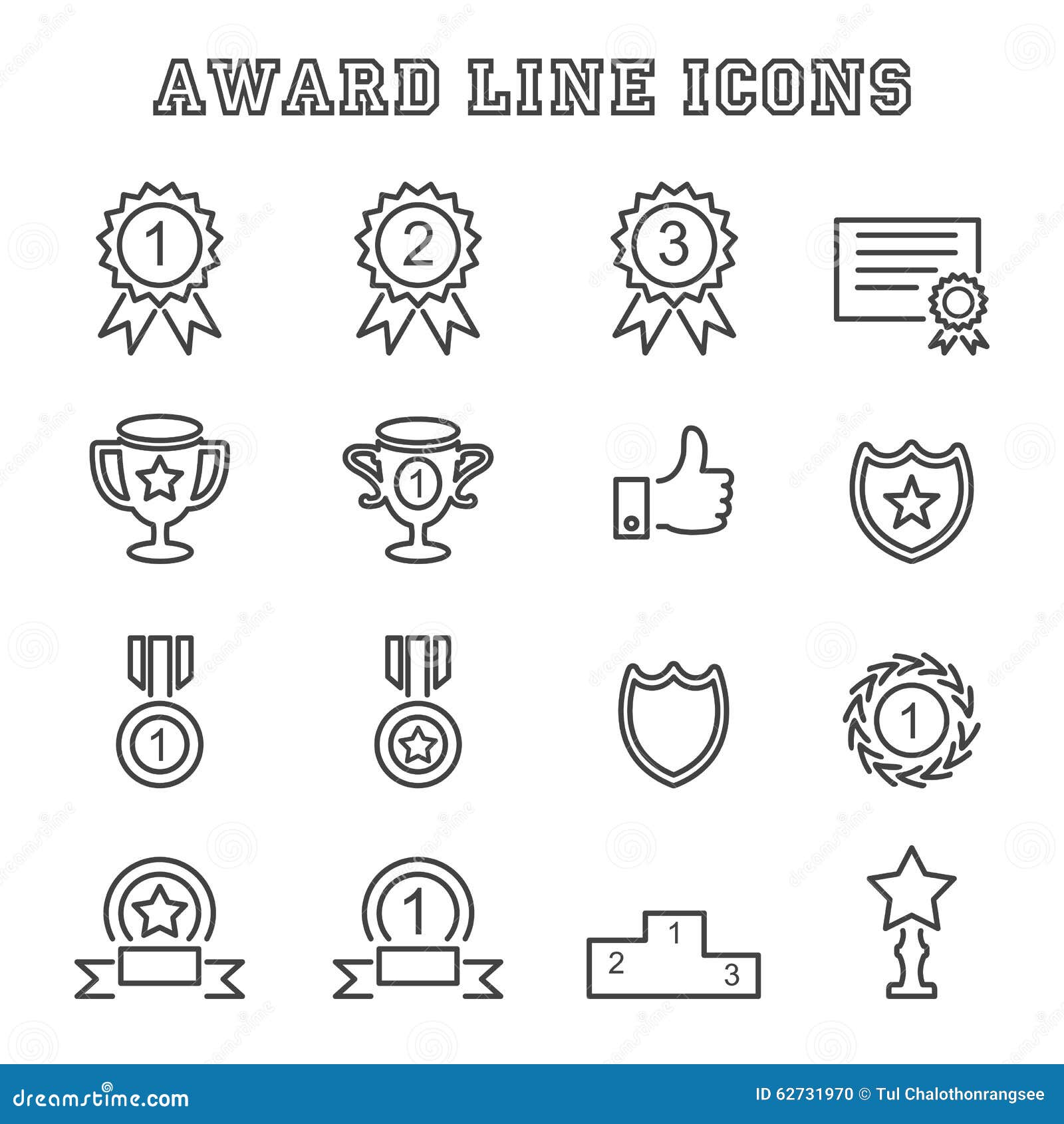 Award line icons stock illustration. Illustration of quality - 62731970