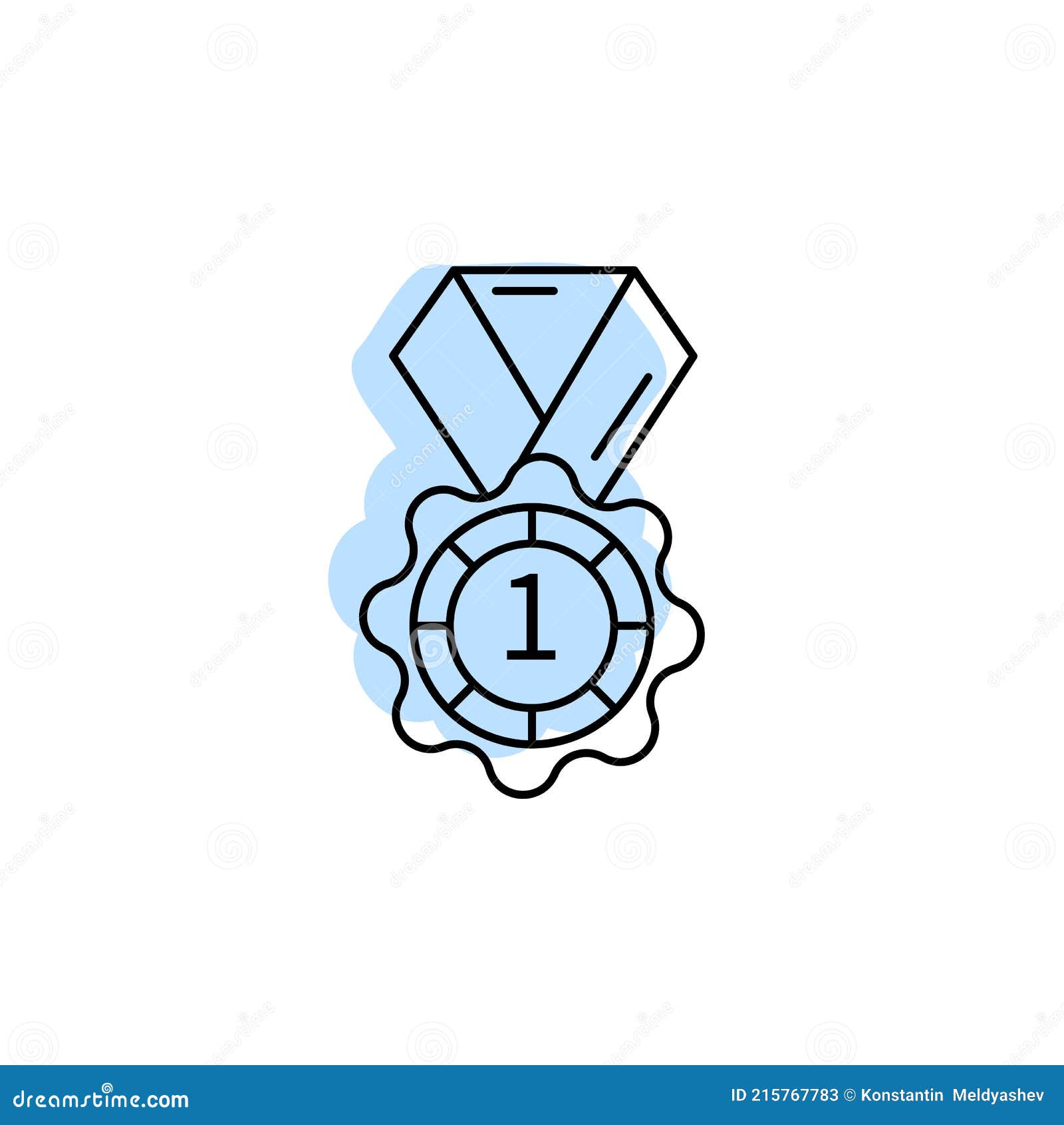 Award, Medal, First Place with Color Shadow Vector Icon in Awards Set ...