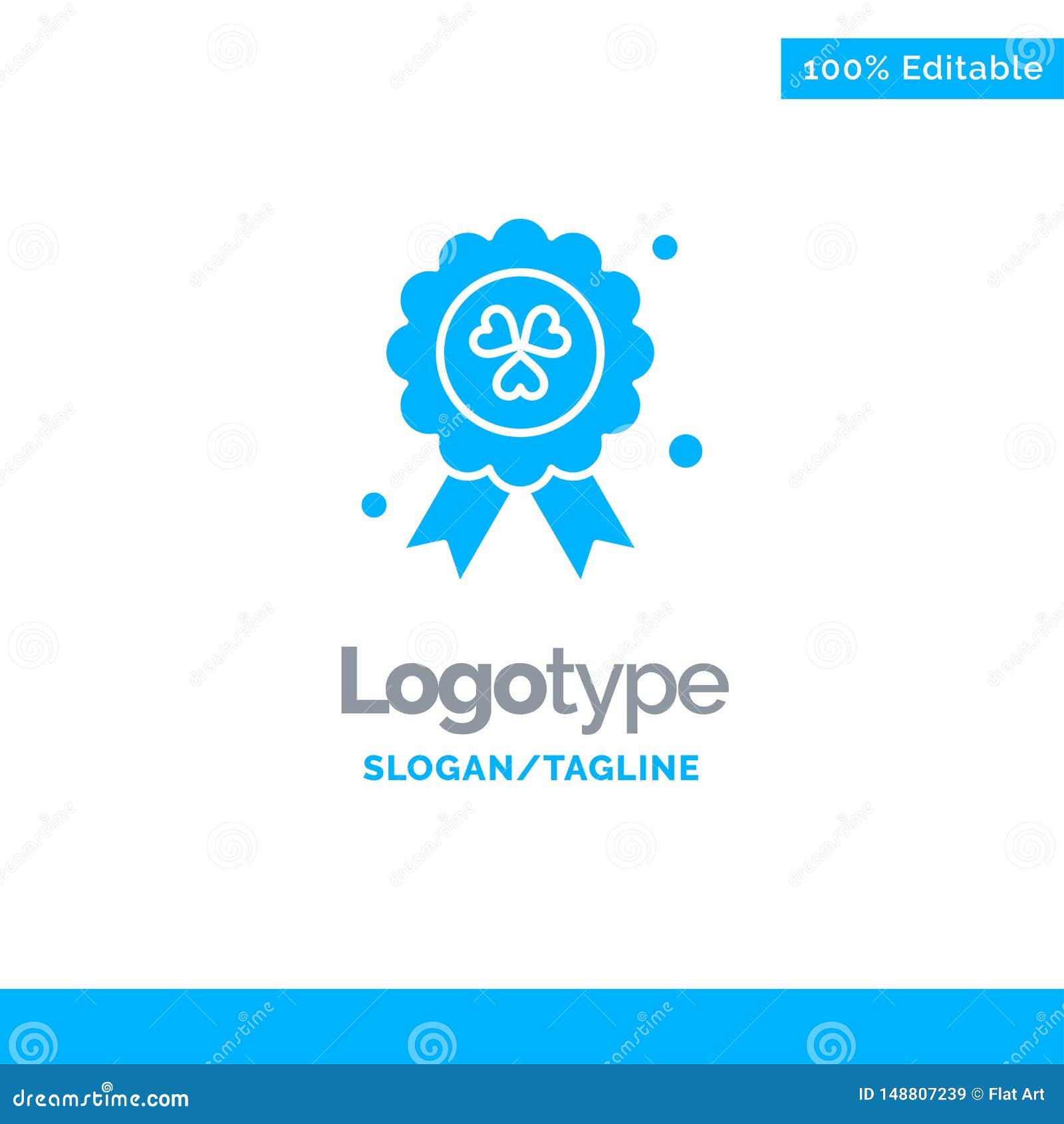 Award, Medal, Ireland Blue Solid Logo Template. Place for Tagline Stock ...