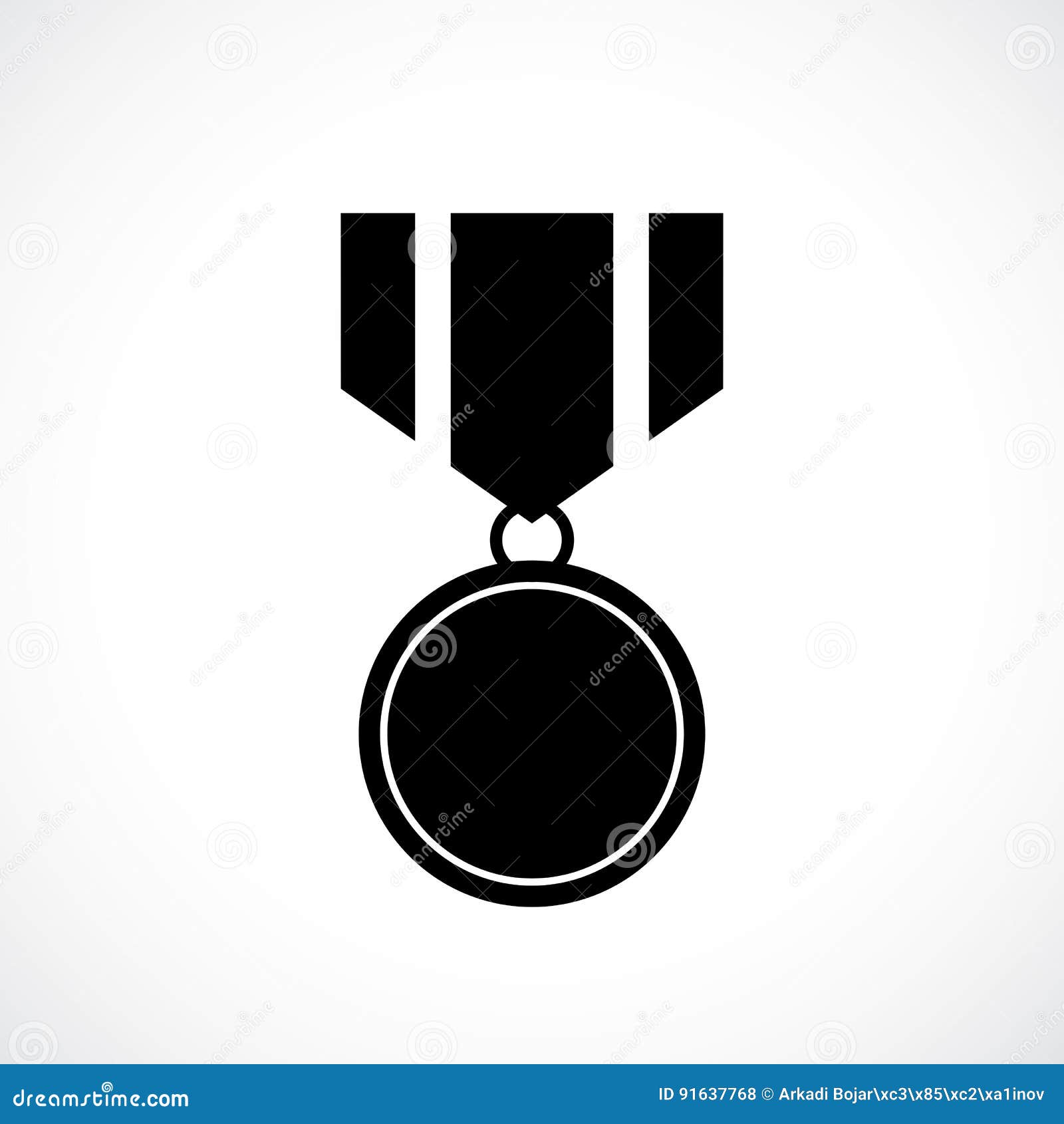 Award medal vector icon stock vector. Illustration of bravery - 91637768