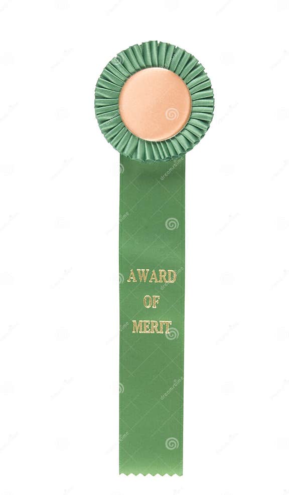 Award of Merit Ribbon on White Stock Image - Image of reward ...