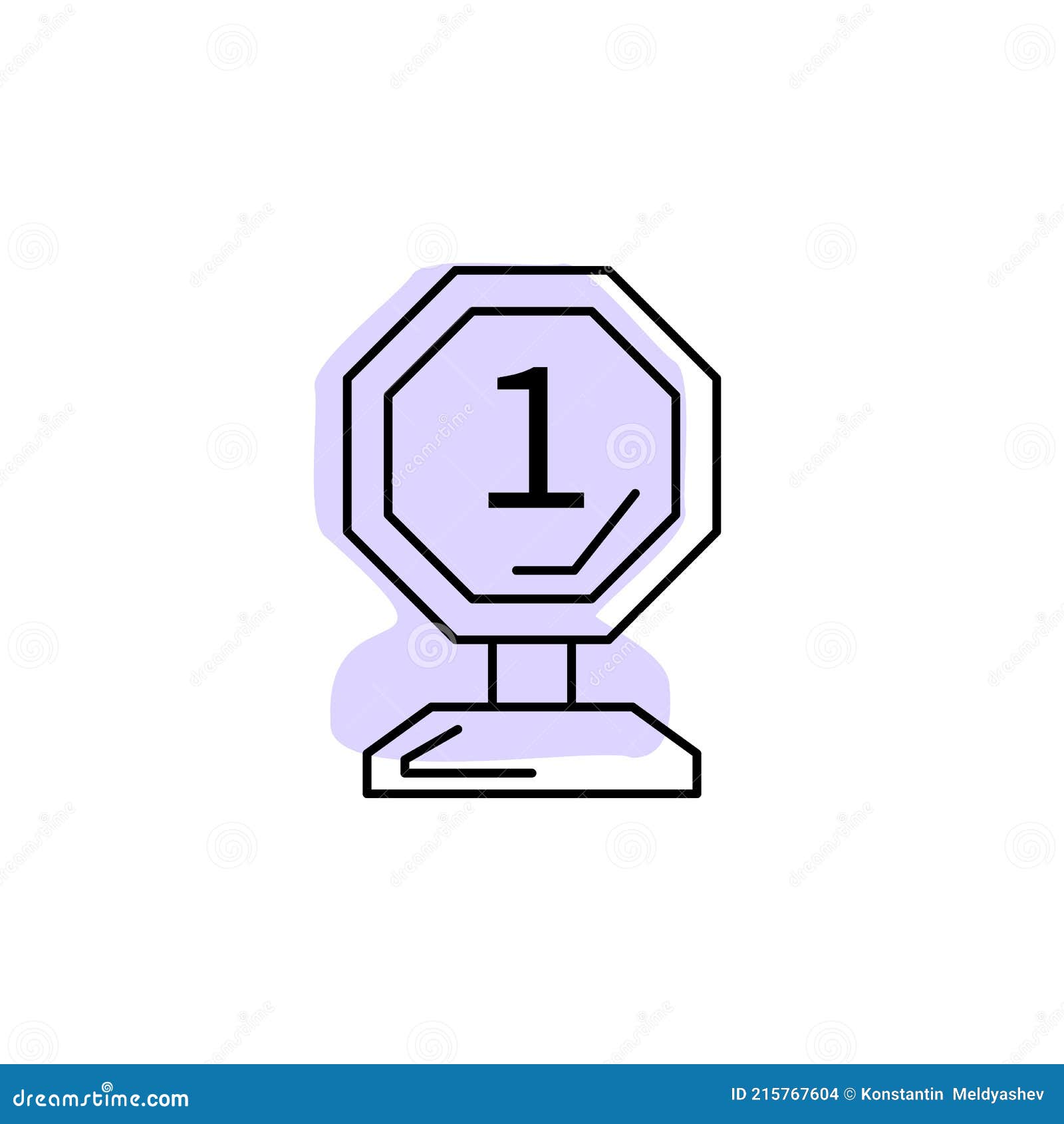 Award, Prize, First Place with Color Shadow Vector Icon in Awards Set ...