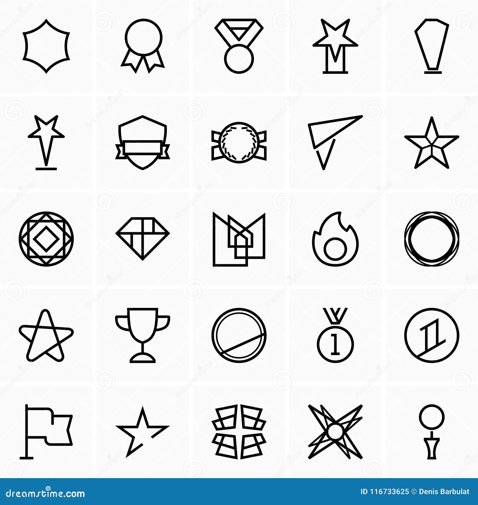 Award and prize icons stock vector. Illustration of emblem - 116733625