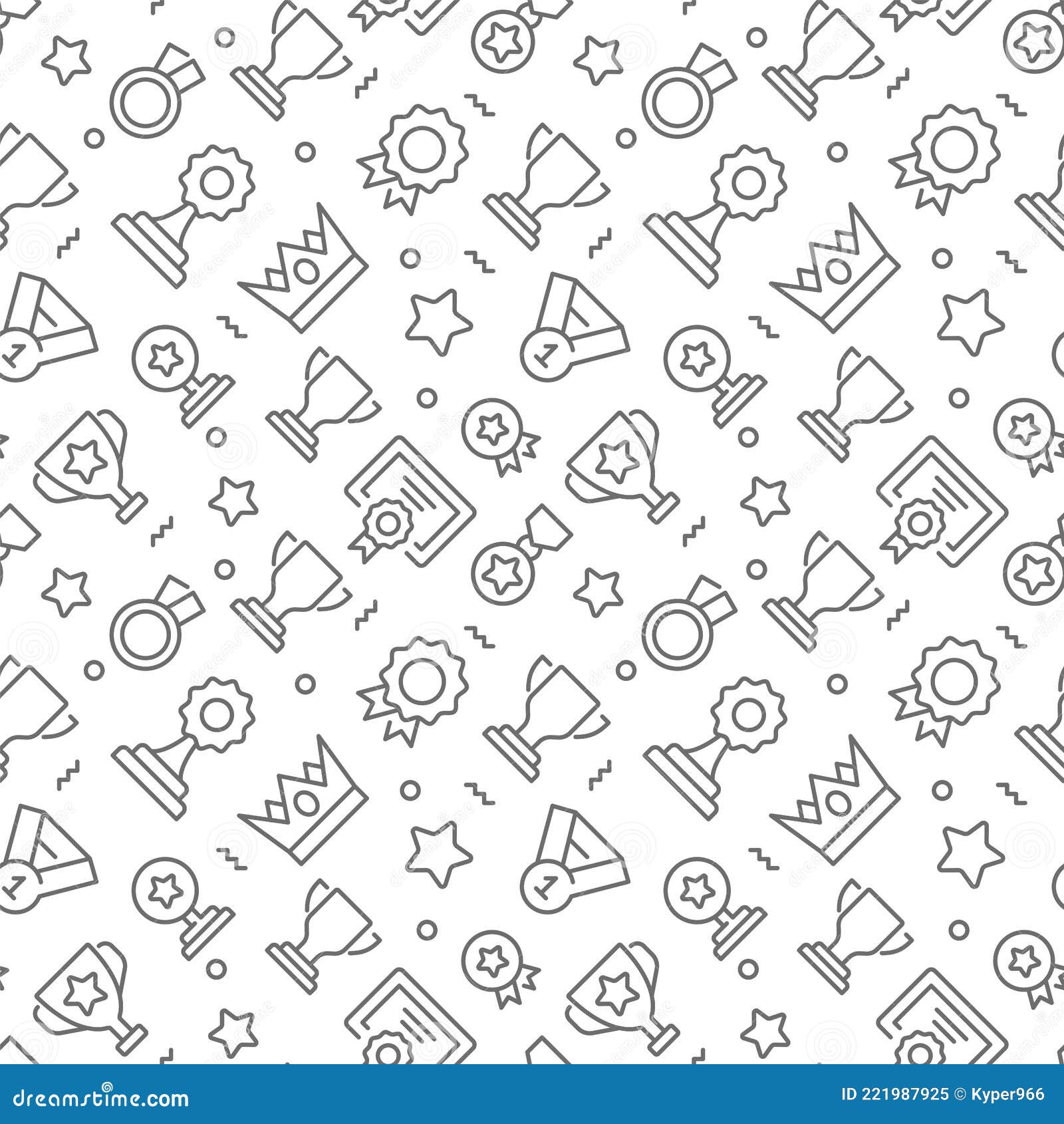 Award Related Seamless Pattern Stock Vector - Illustration of reward ...