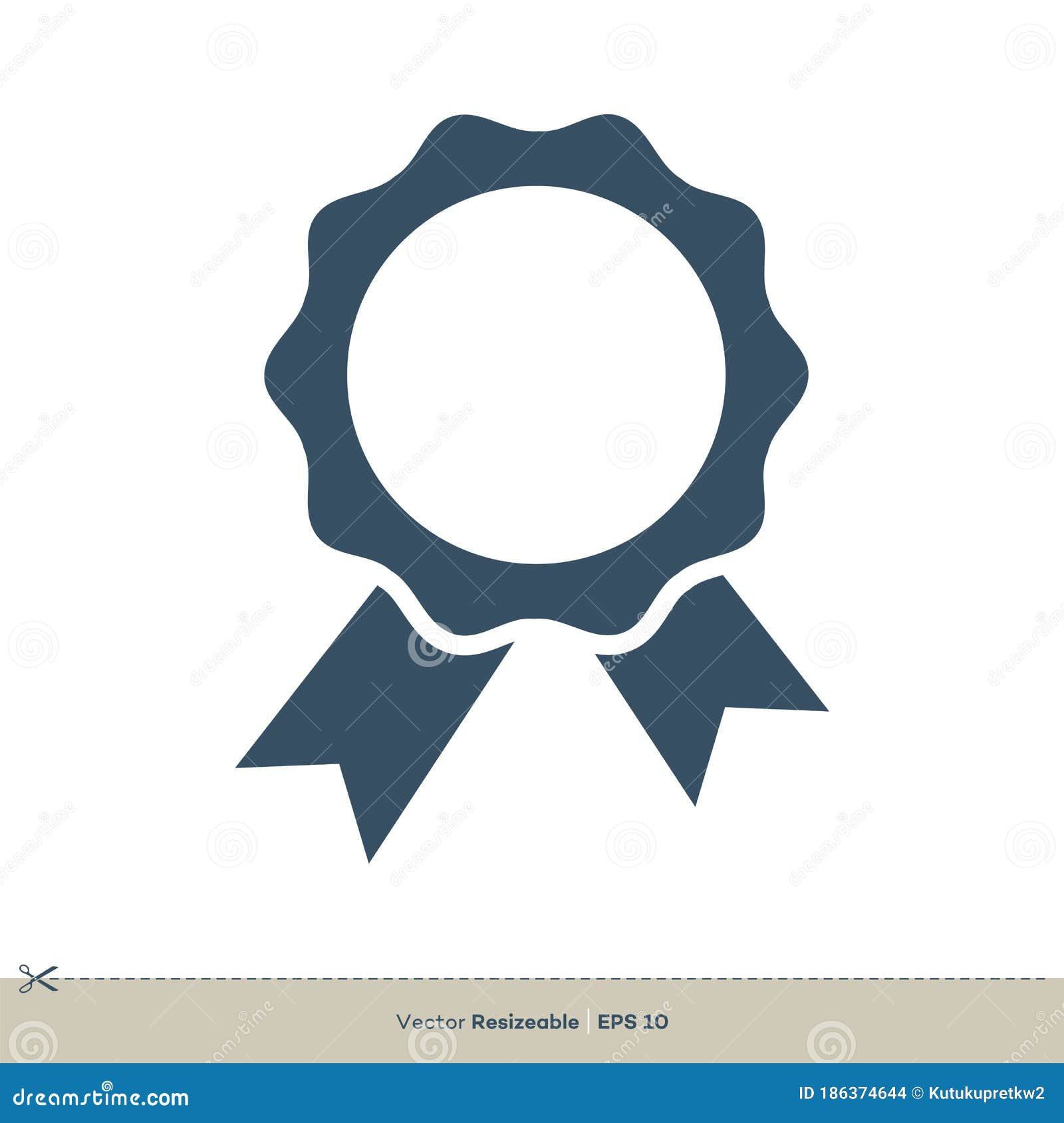 Award Ribbon Rosette Vector Logo Template Illustration Design. Vector ...