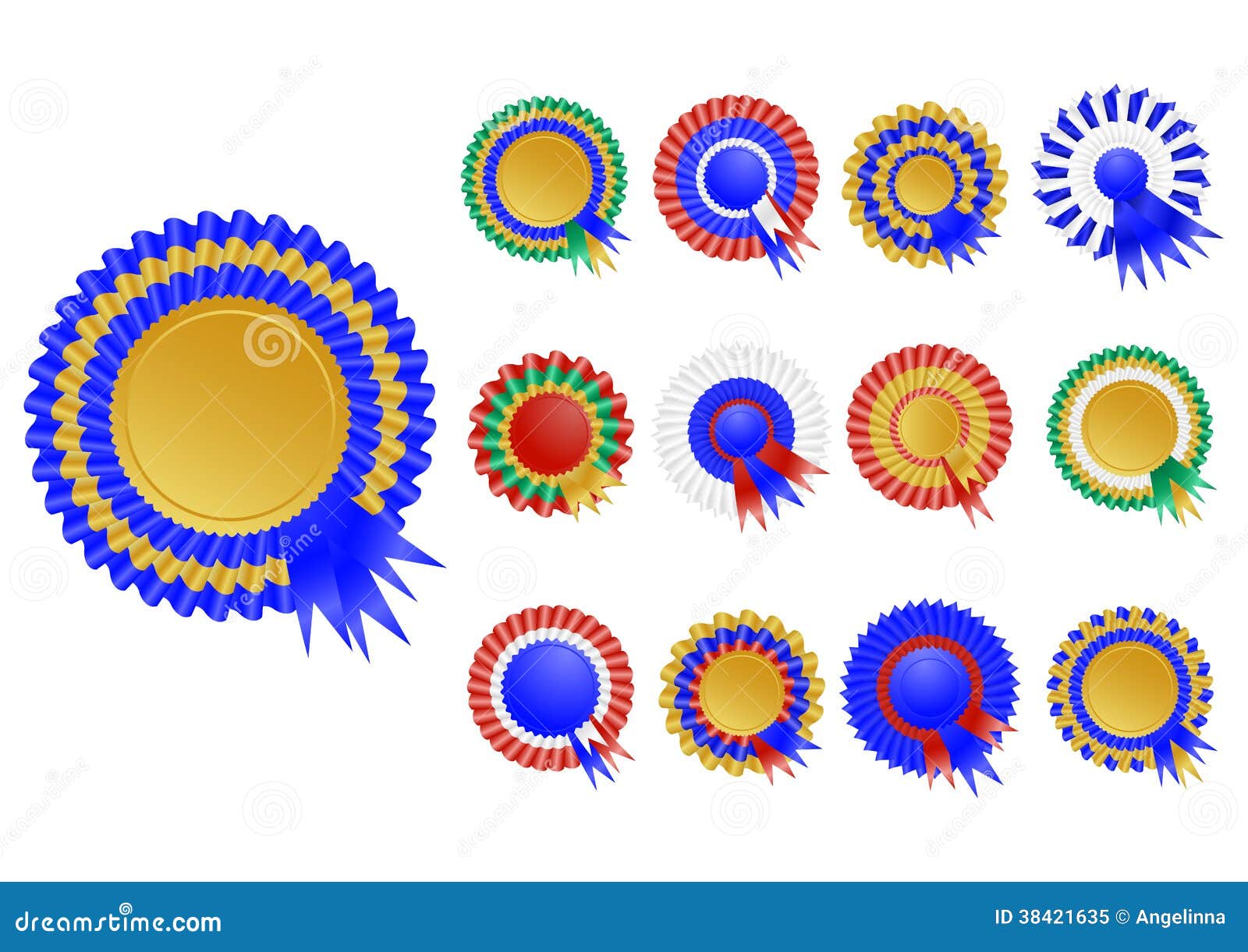 Award ribbon set stock vector. Illustration of competition - 38421635