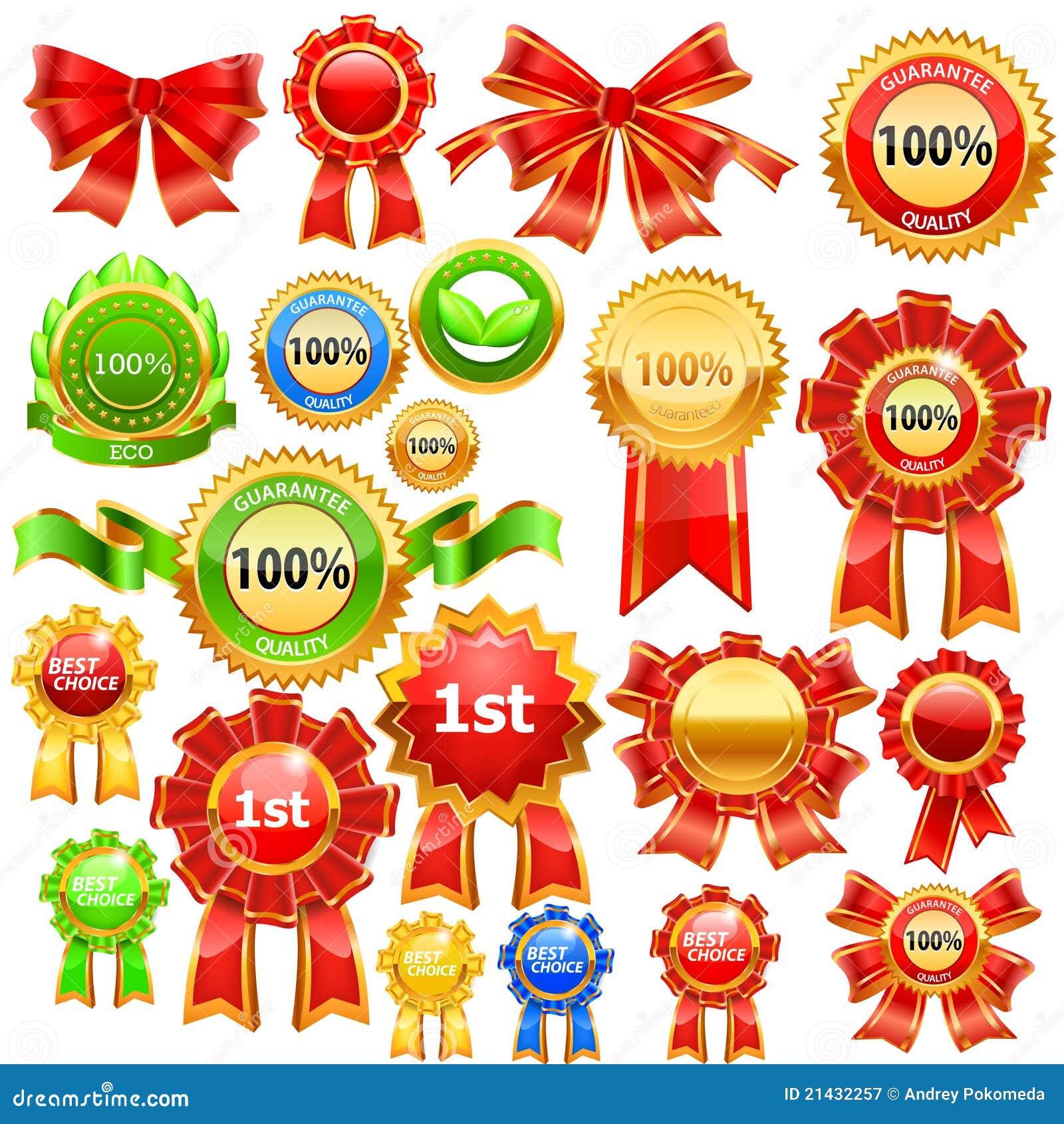 Award ribbons stock vector. Illustration of quality, gold - 21432257