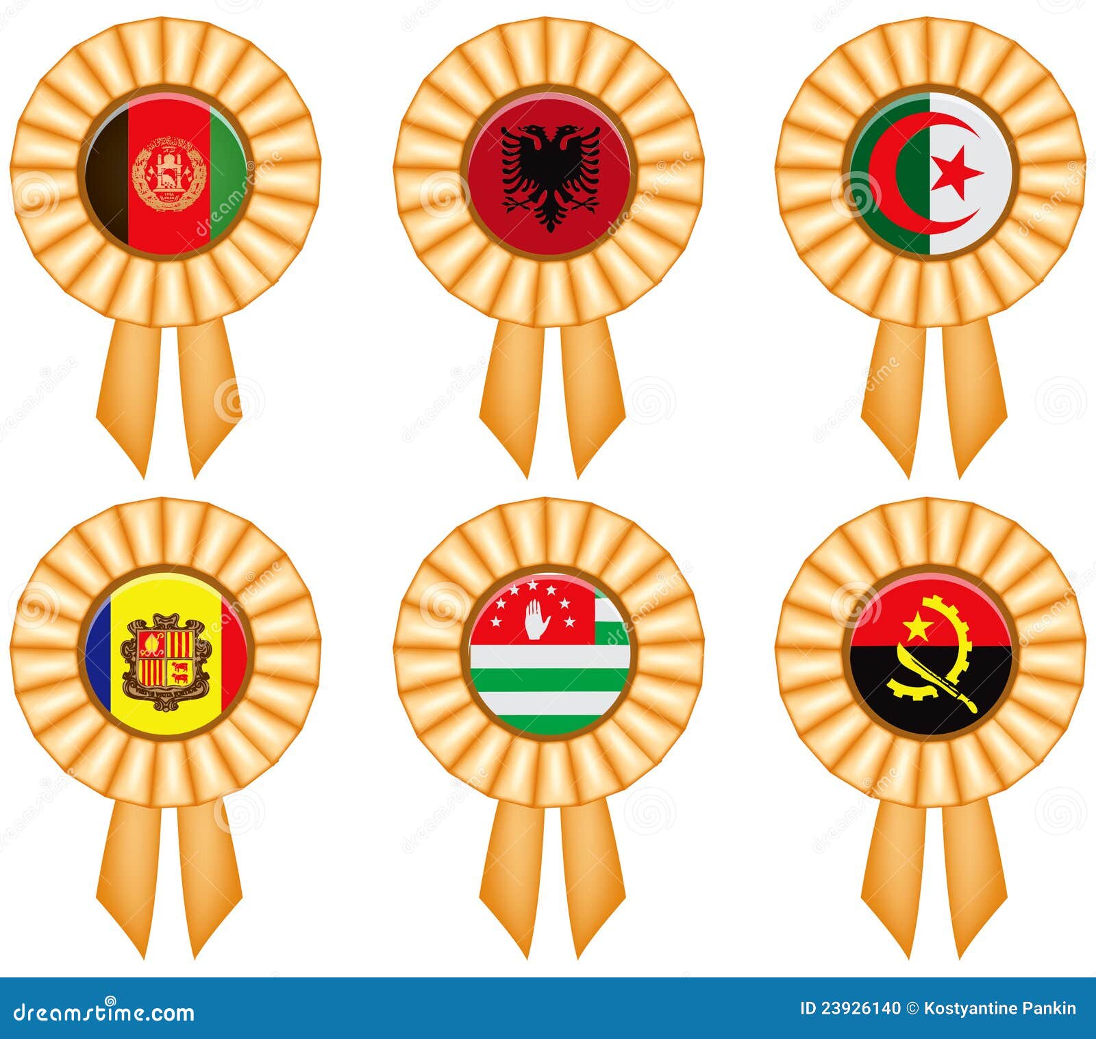 Award Ribbons with National Flags Stock Vector - Illustration of polity ...