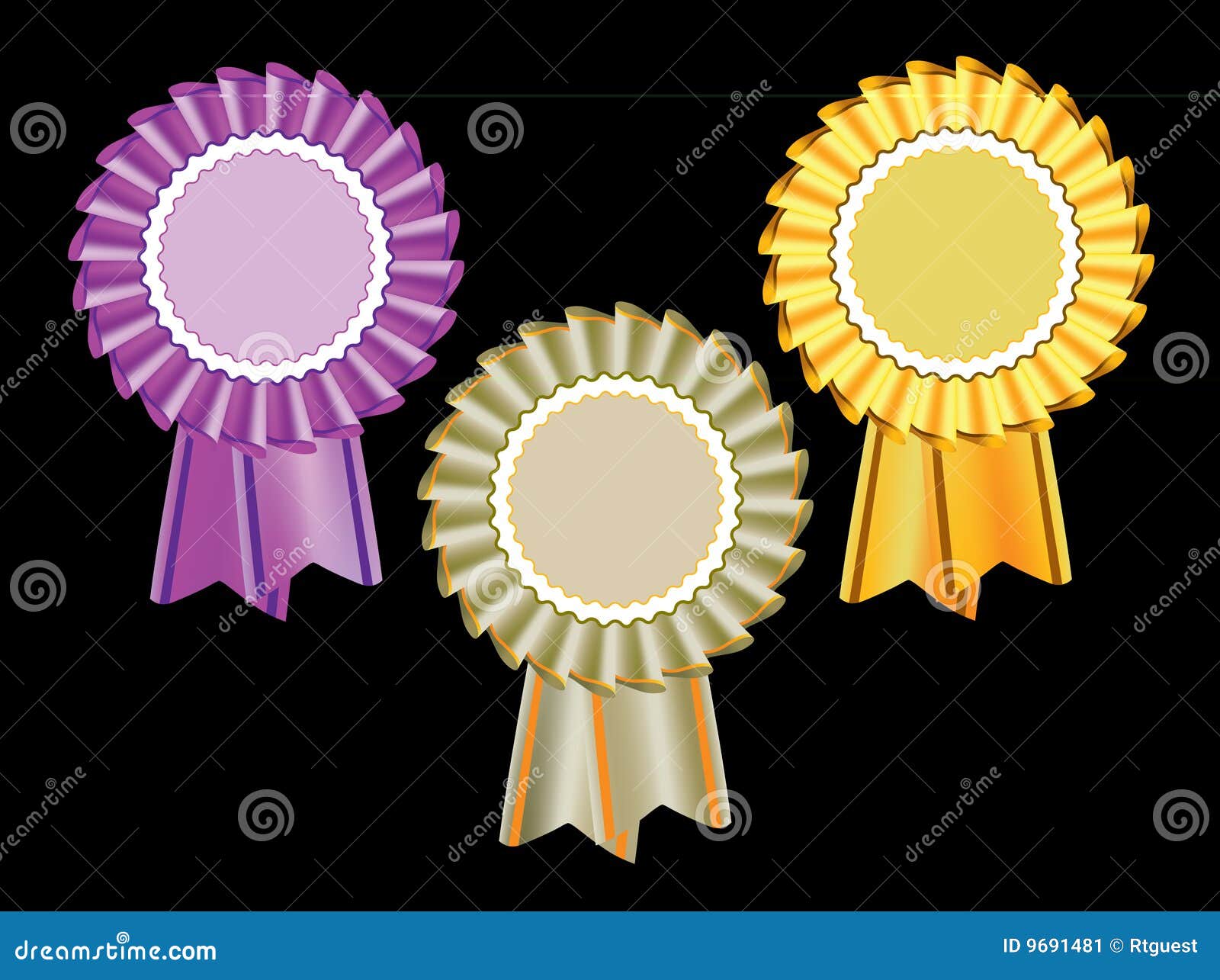 Award Rosette stock vector. Illustration of medals, place - 9691481