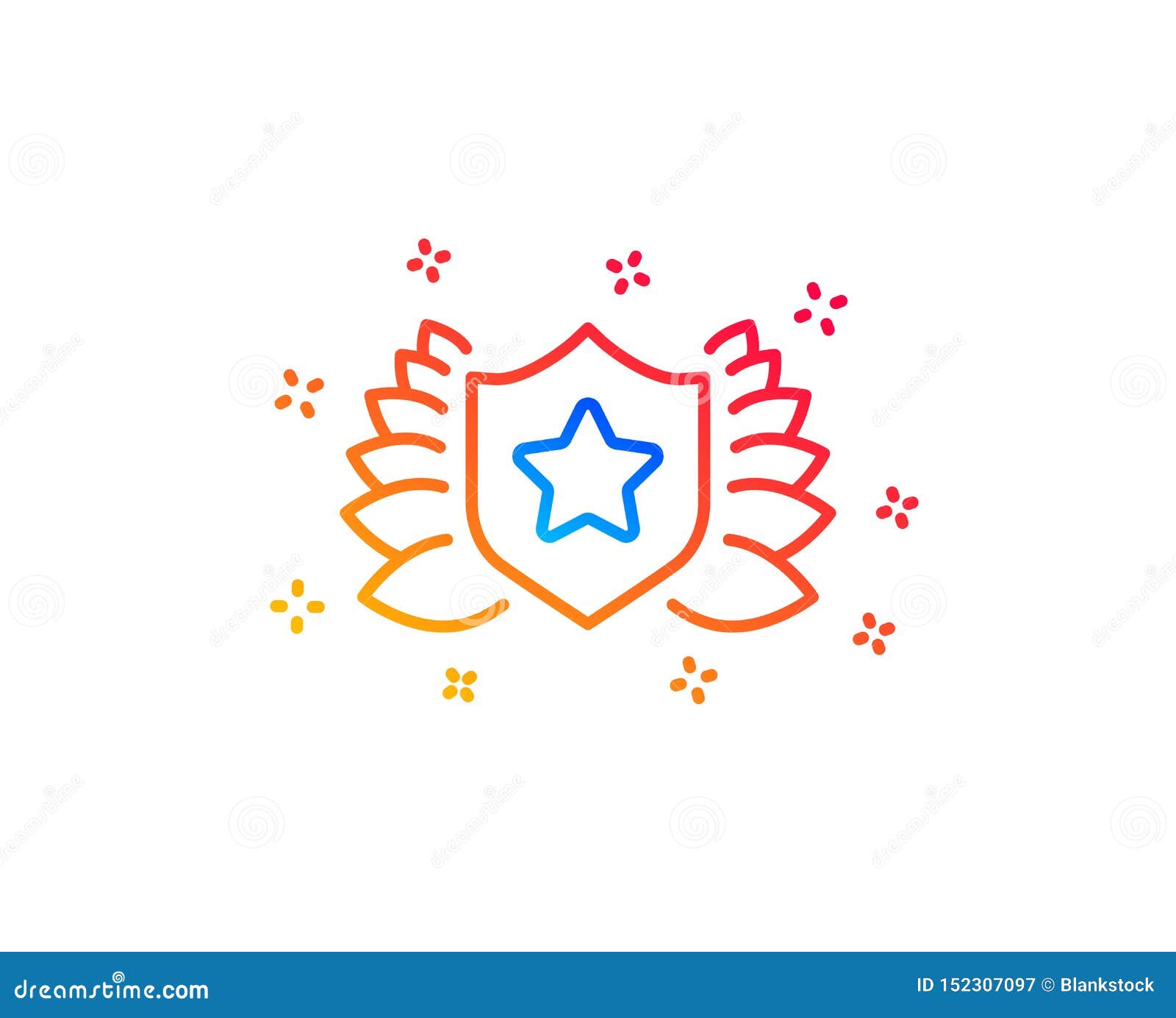 Award Shield Line Icon. Laurel Wreath Sign. Vector Stock Vector ...